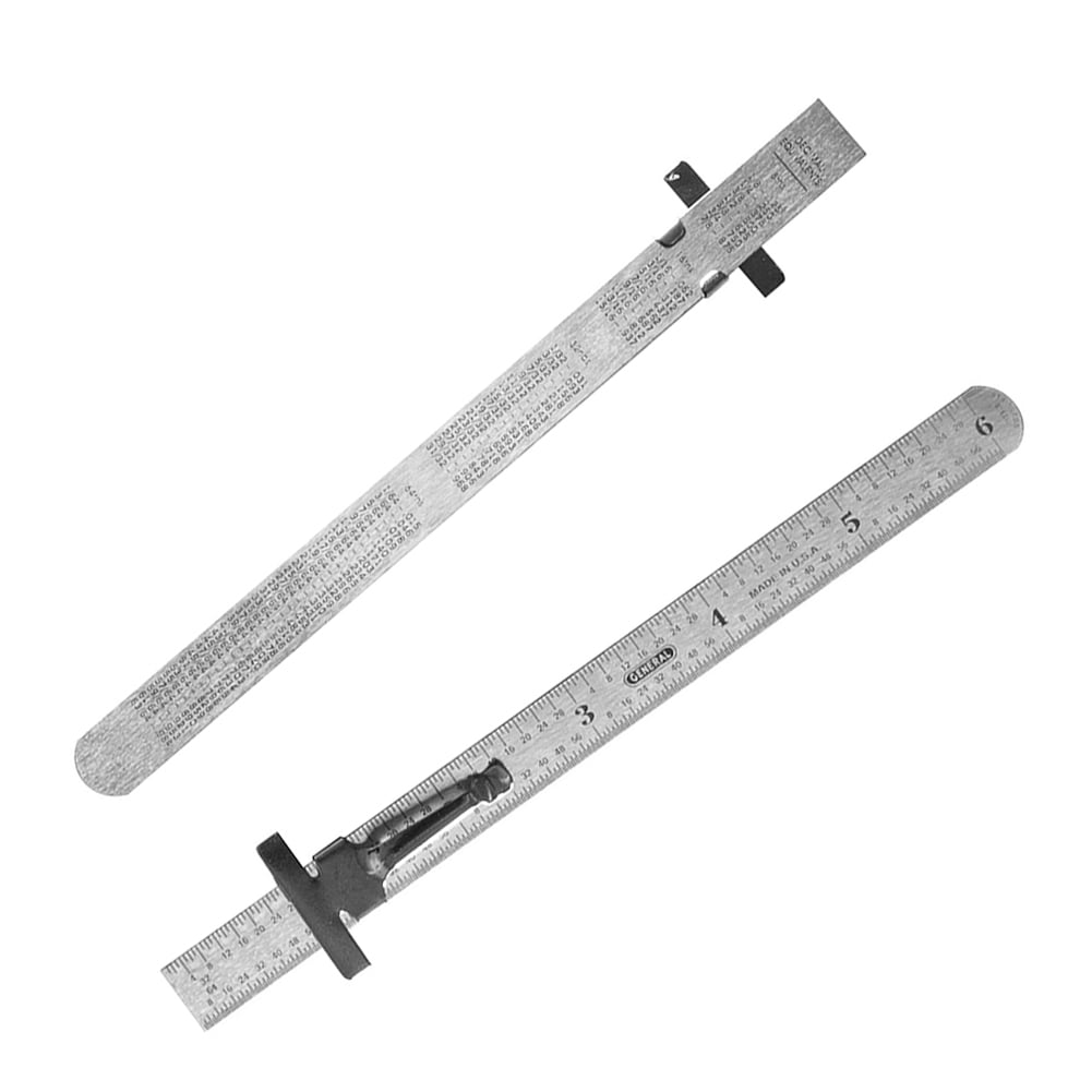 Soumake 6inch Precision Stainless Steel Ruler with Clip Depth Height ...