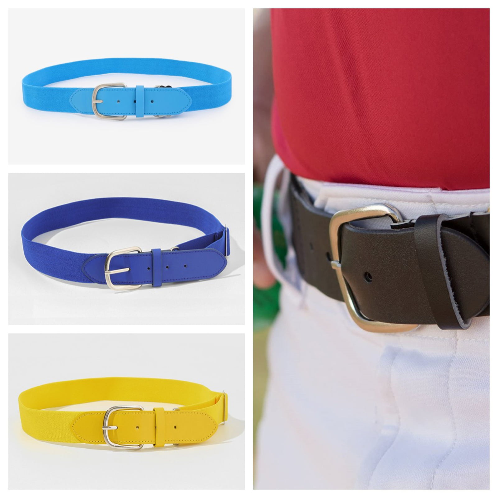Soumake Adult Baseball Belt Elastic Band Adjustable Length Imitation ...