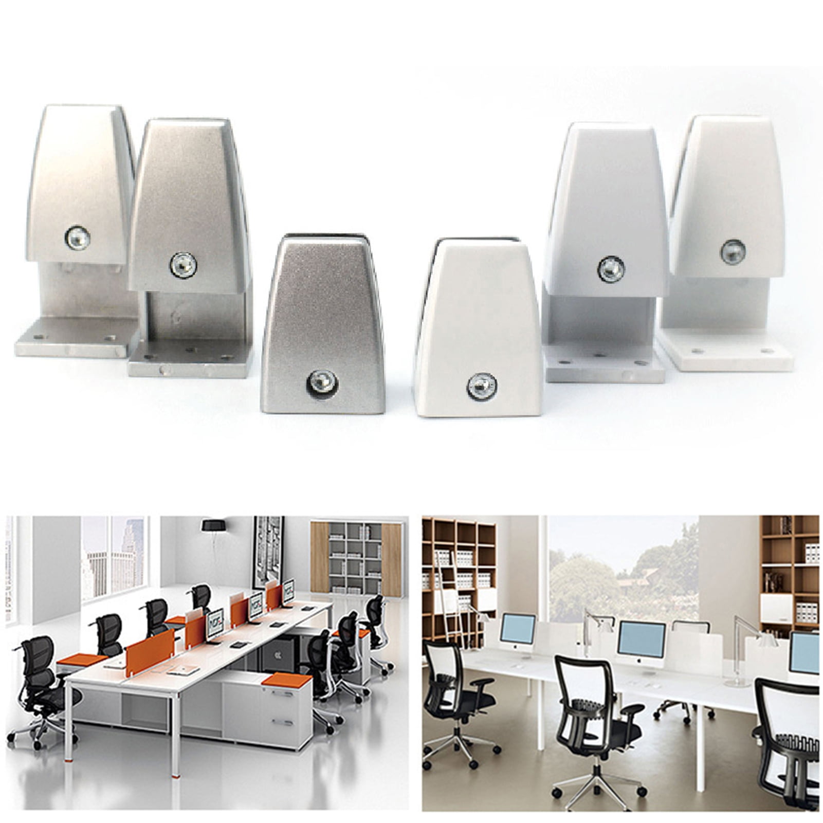Soumake Aluminum Alloy Desk Screen Clip Hardware Furniture Glass Baffle ...