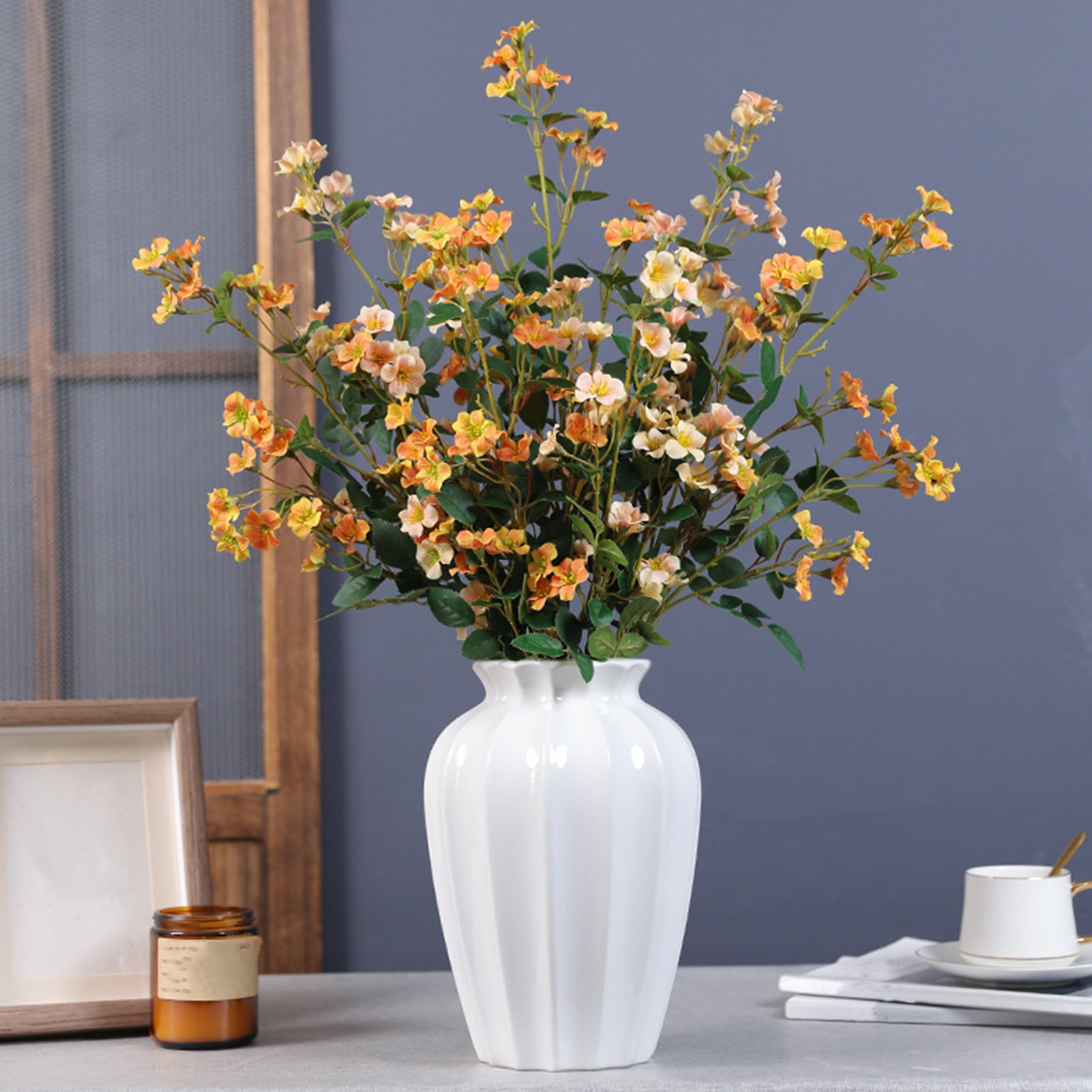 Soumake Artificial Multiflora Rose Realistic Colorful Fake Flower ...