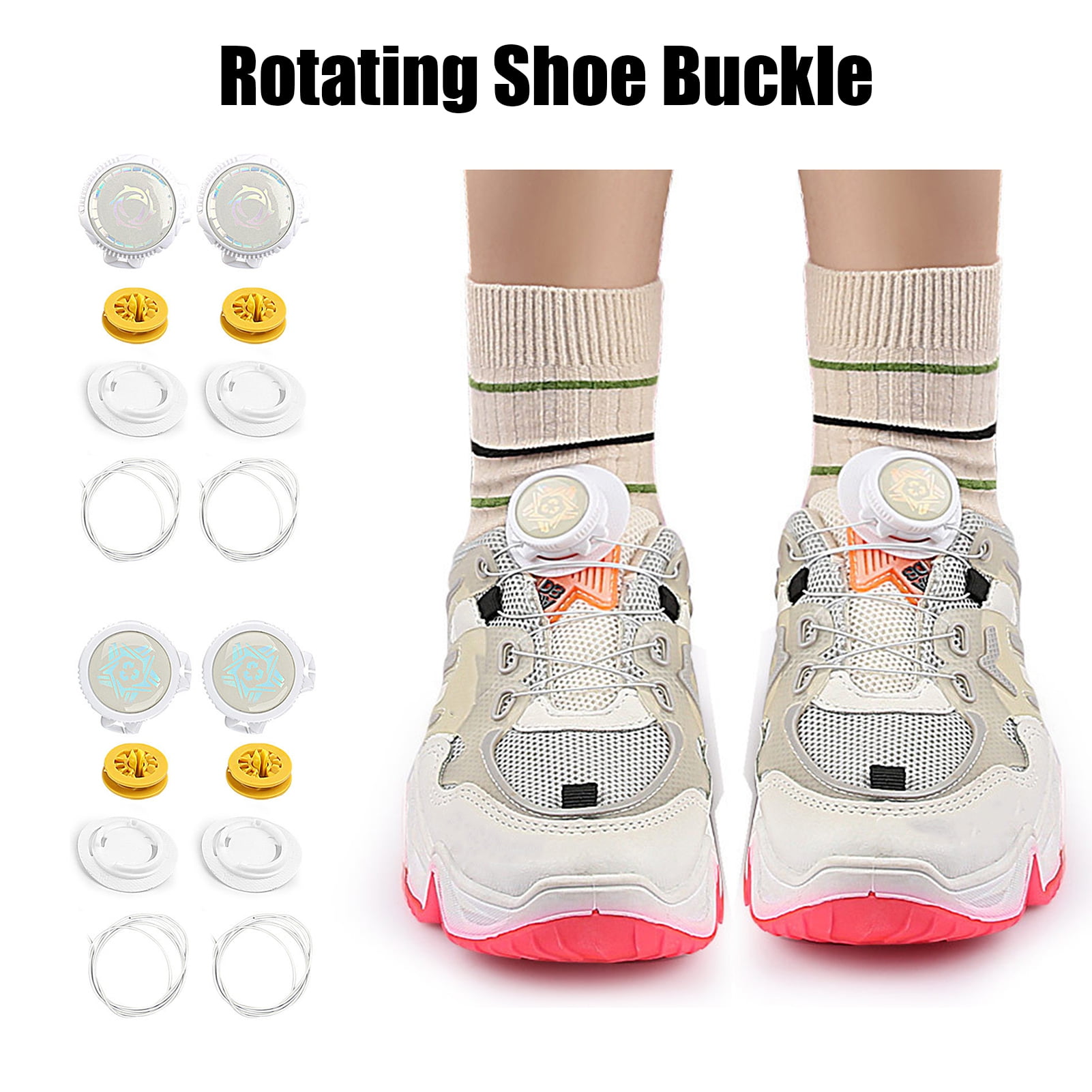 Soumake Automatic Buckle Rope Shoe Metal Wire Swivel Shoelaces Mini ...