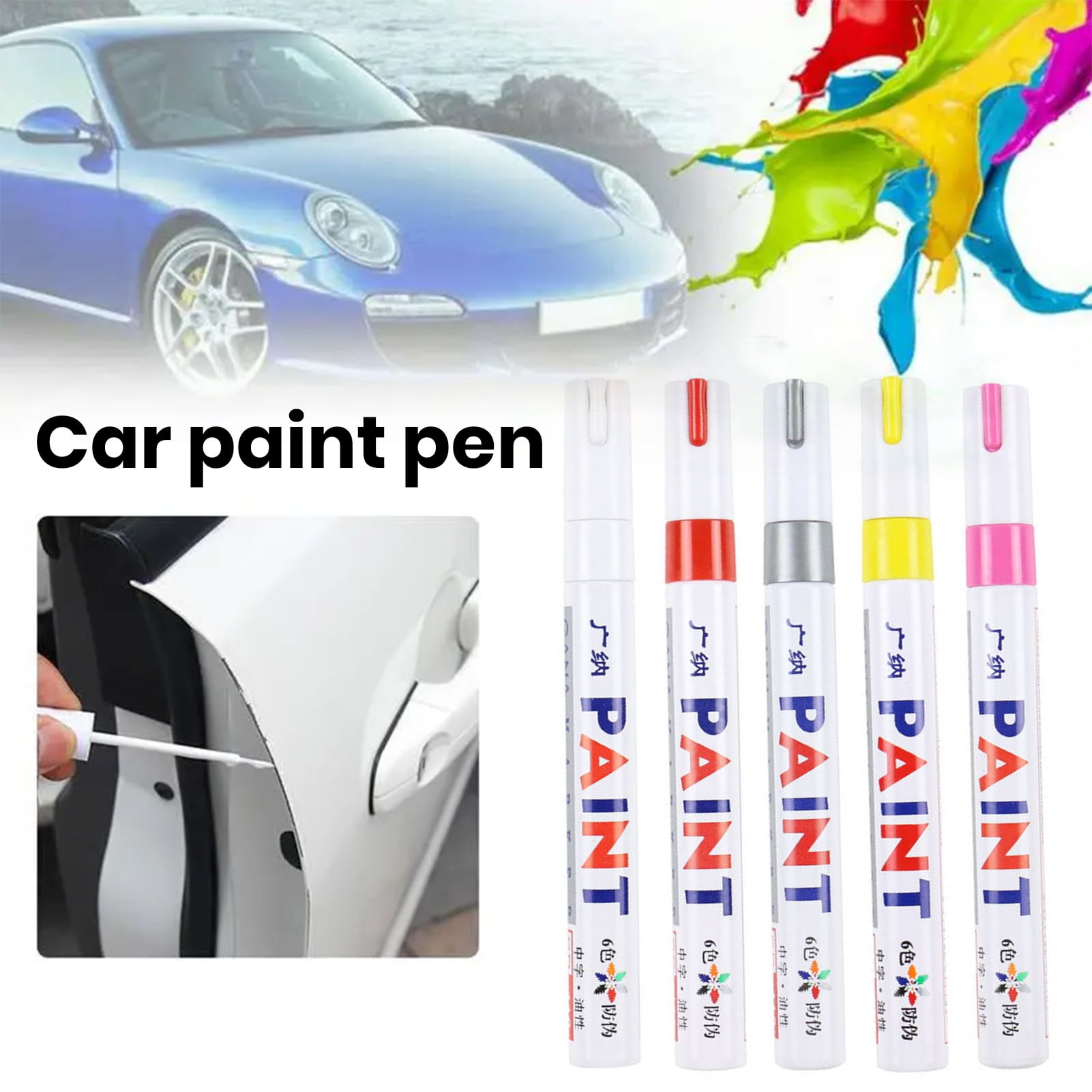 Soumake Car Paint Pen 12 Colors Quick Dry Waterproof Oil Based Medium ...