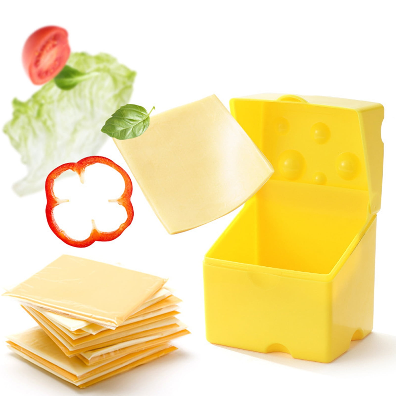 Soumake Cheese Slicing Storage Container Plastic Butter Block Cheese ...