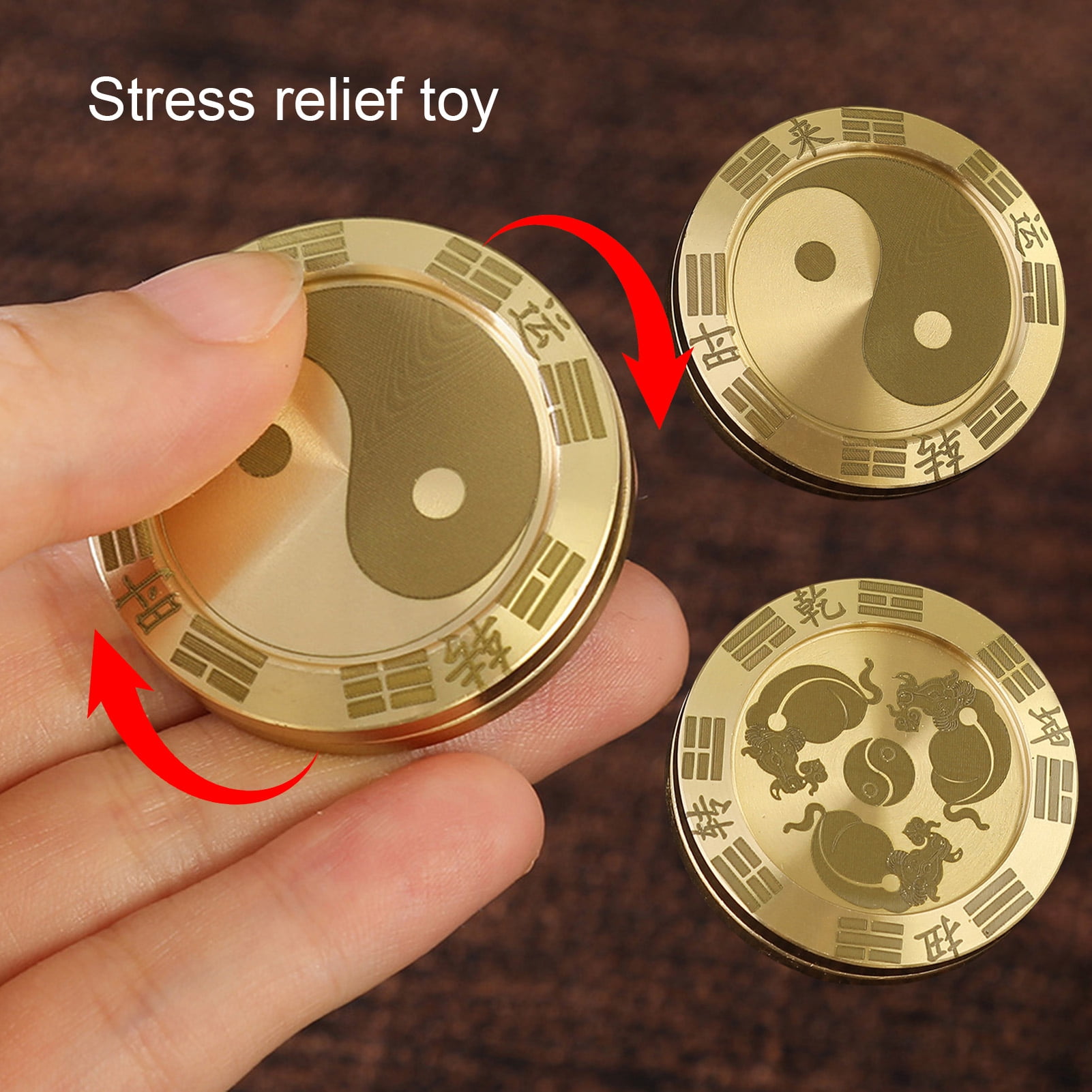 Soumake Coins Fidget Slider Funny Chinese Characters Taiji Solid Brass ...