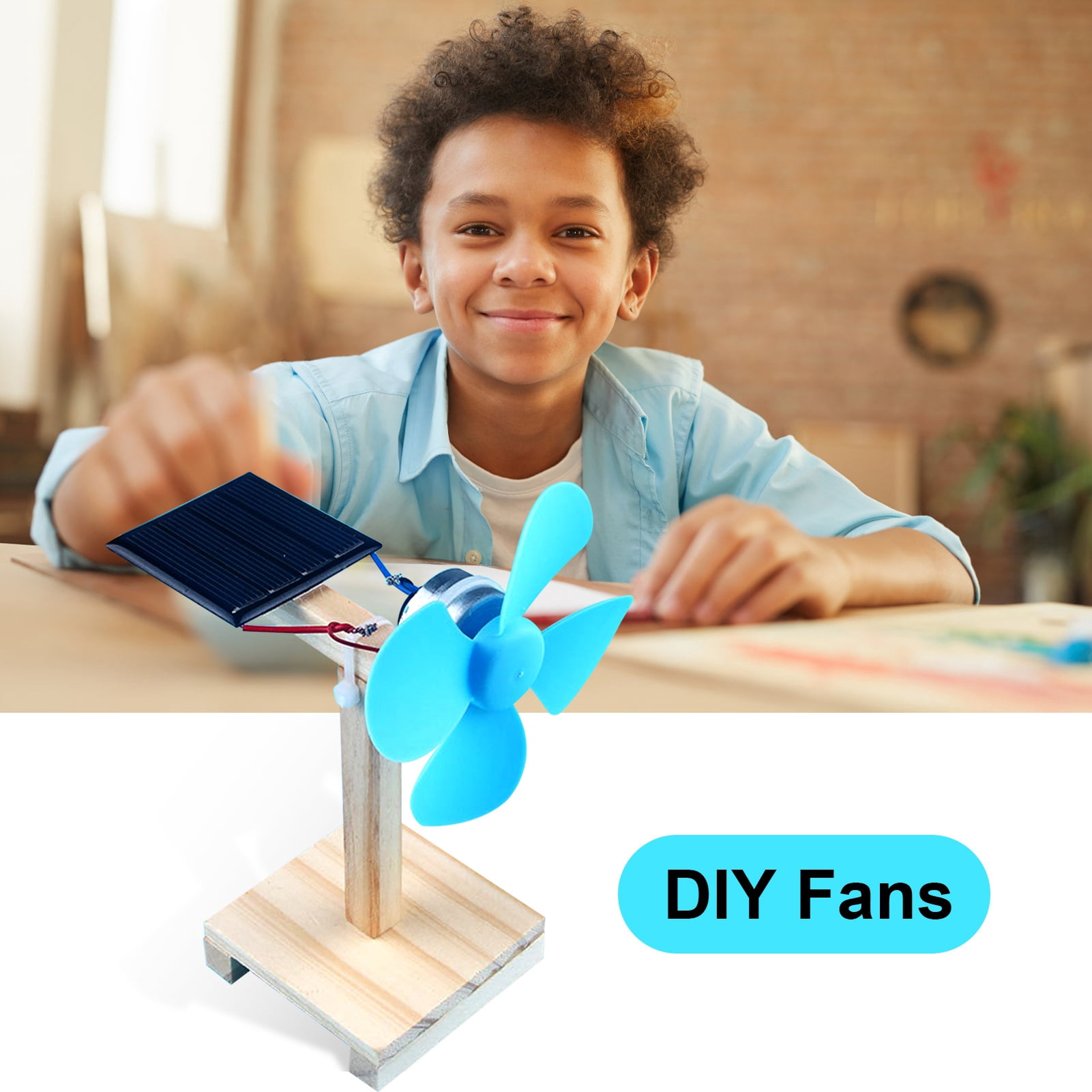 Soumake DIY Fan Skills Training Educational Toy Model Kit Wooden Puzzle ...