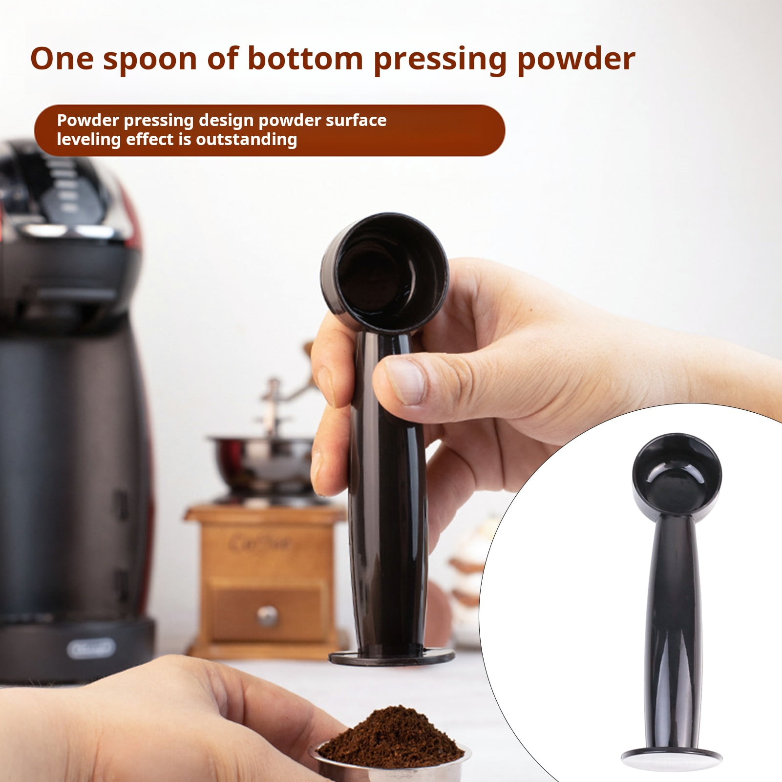 Soumake Double-Head Coffee Scoop Tamping Spoon 20ml Powder Hammer ...