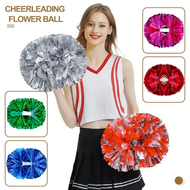 Soumake Double-headed Metallic Pom Poms Cheerleading Flower Ball with ...