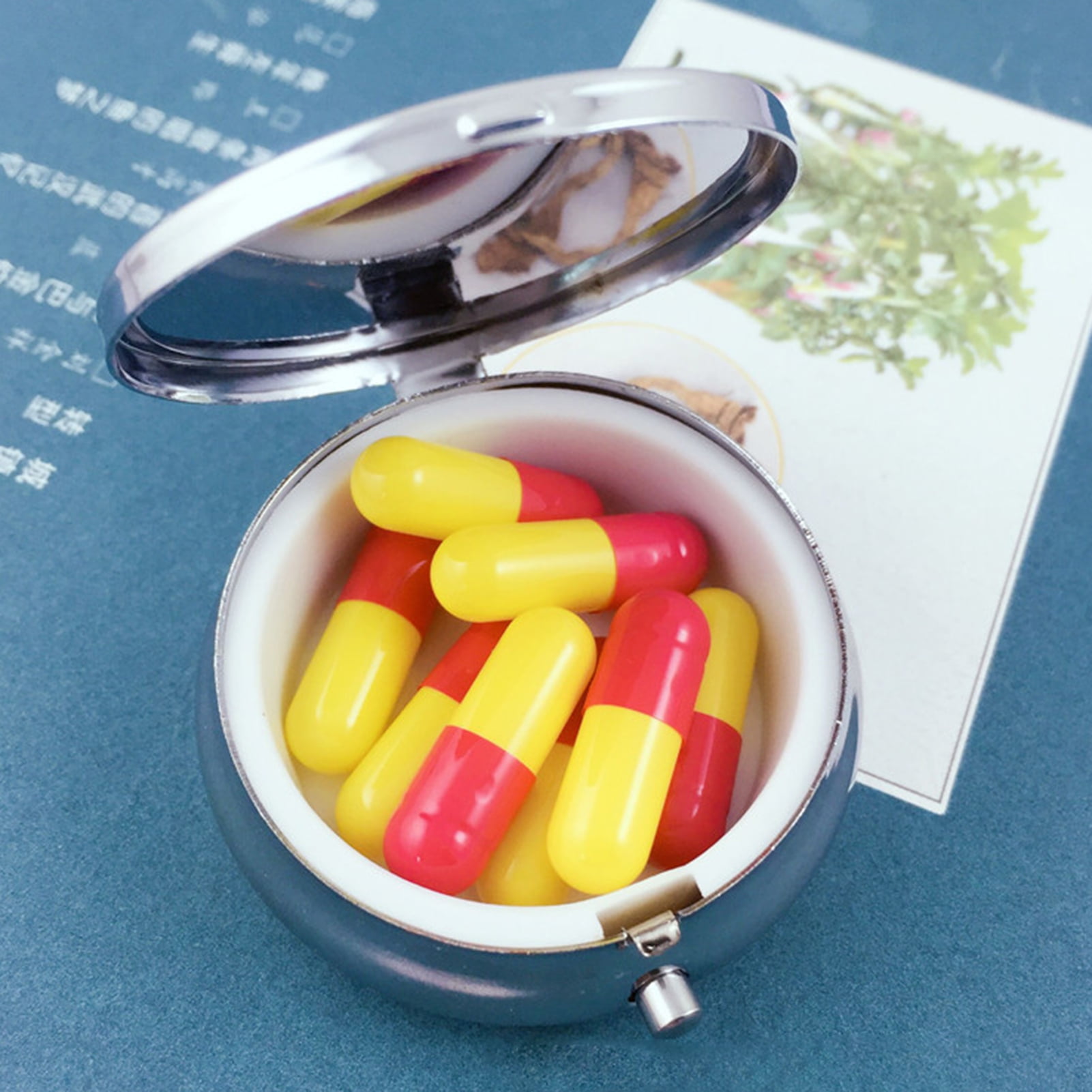 Soumake Drug Holder Safe Lightweight Metal Mini Pill Empty Box For ...