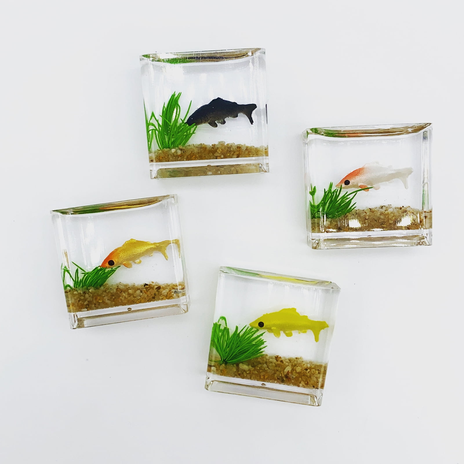 Soumake Fish Tank Toy Miniature Ornaments Resin Dollhouse Fish Tank ...
