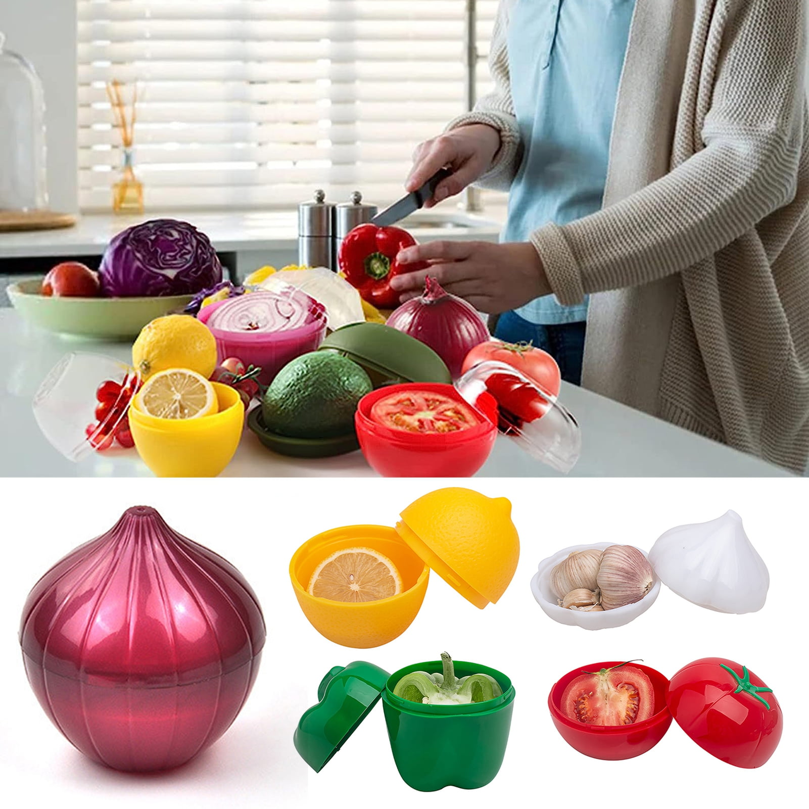 Soumake Fridge Vegetable Crisper Box Detailed Vegetable Fruit Shape Fruit Storage Container Home ...