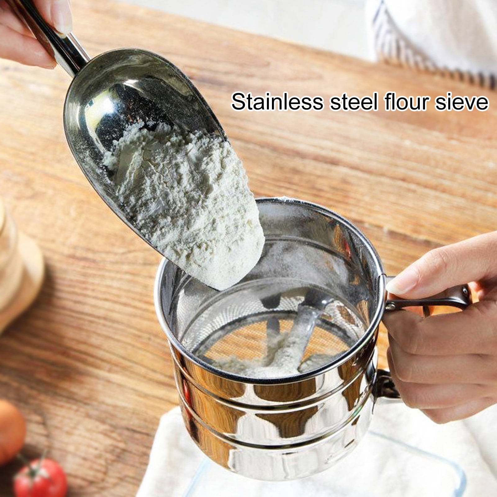 Soumake Handheld Flour Sieve Stainless Steel Easy to Use Quick ...