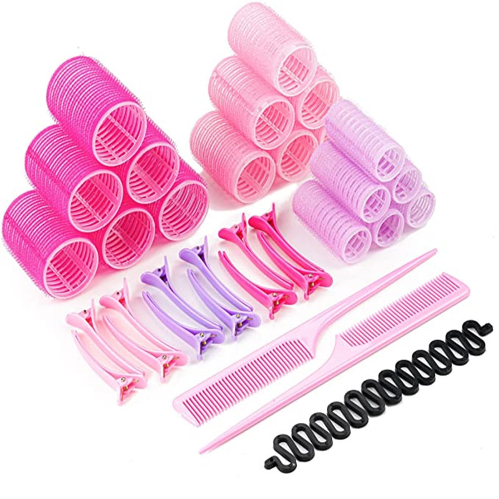Soumake Roller Set – With Clips Combs Self Adhesive Natural Bouncy Hold ...