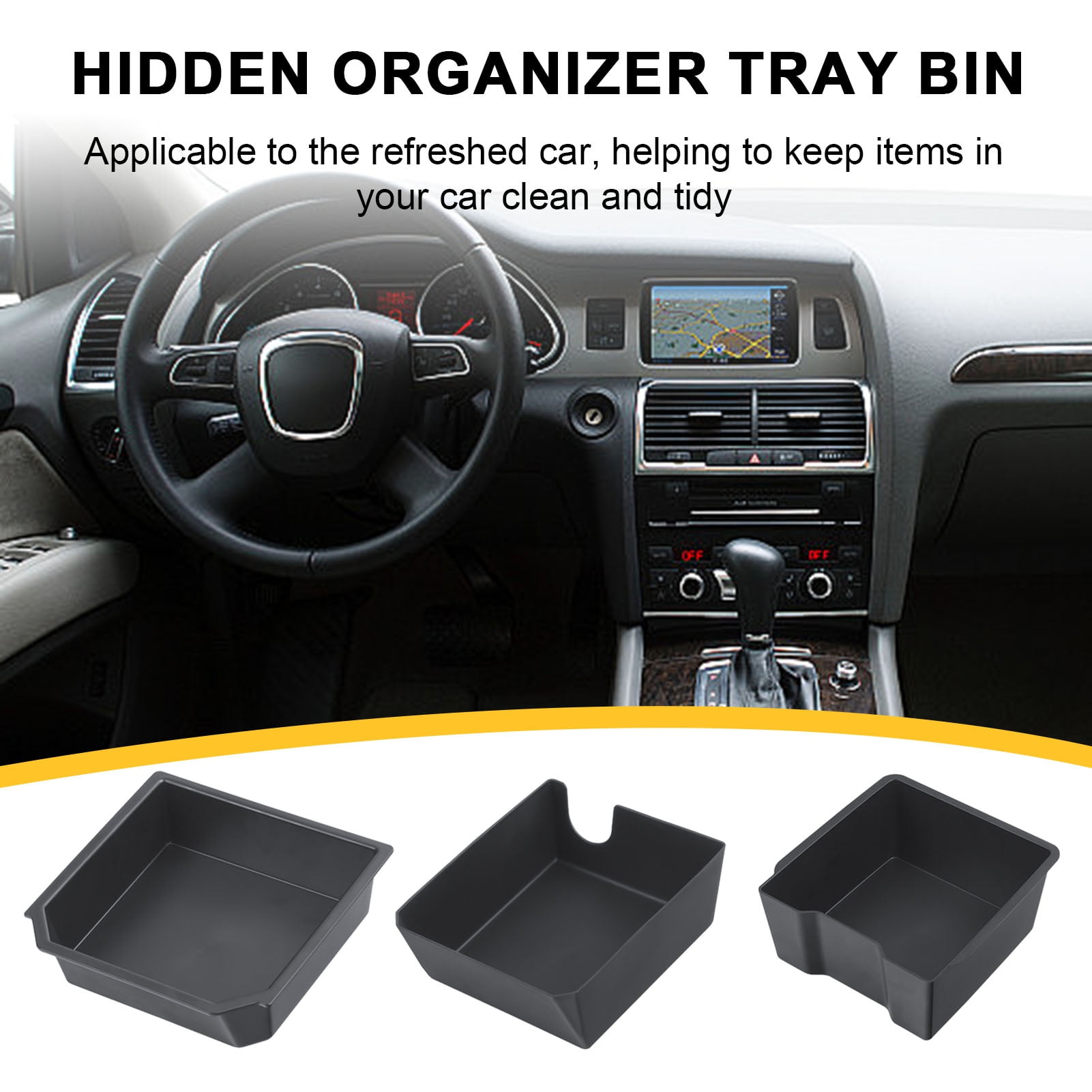 Soumake Hidden Tray Front Seat Car Organizer Under-Seat Storage Box ...