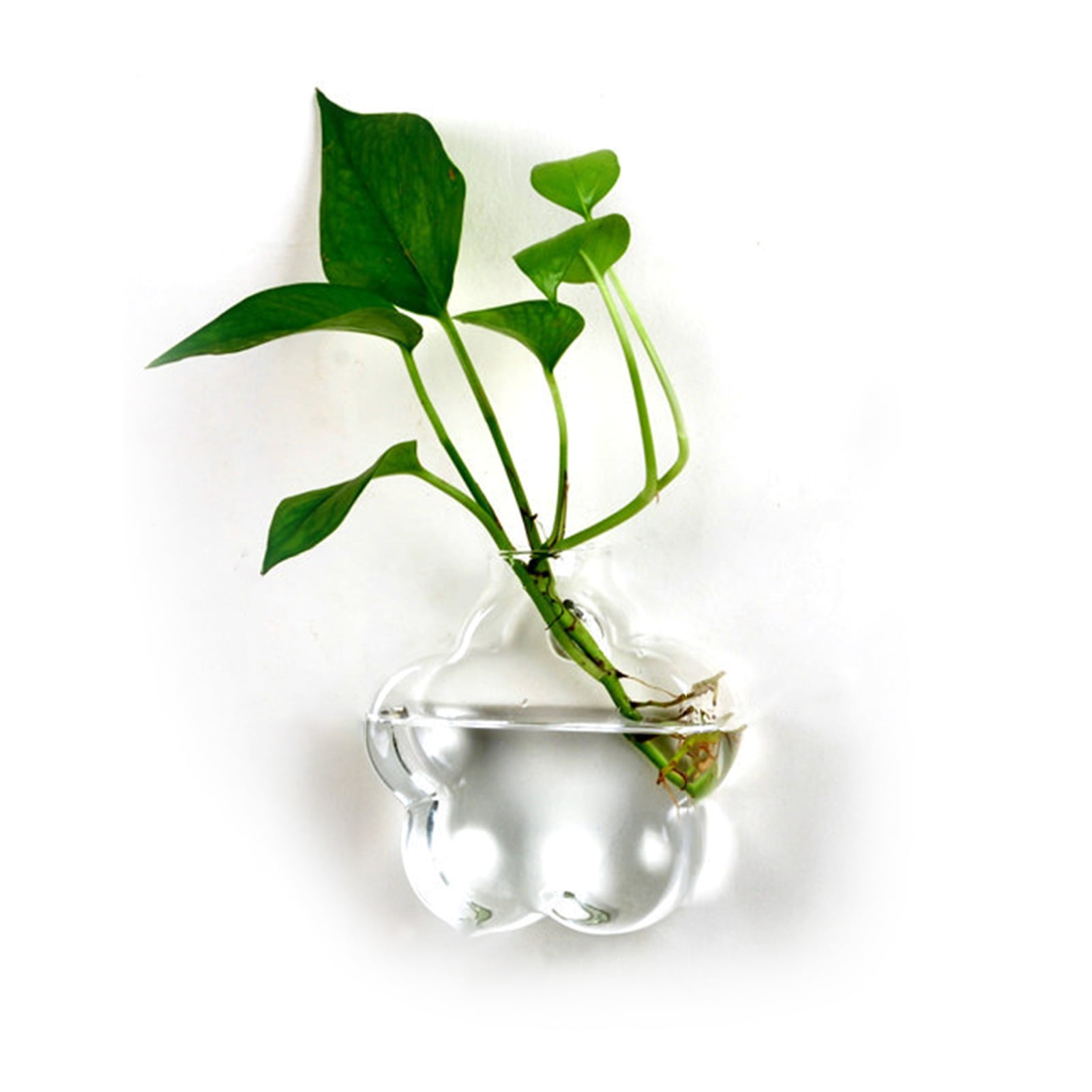 Soumake Hydroponic Vase Flower Water Drop Heart Shape Transparent Wall ...