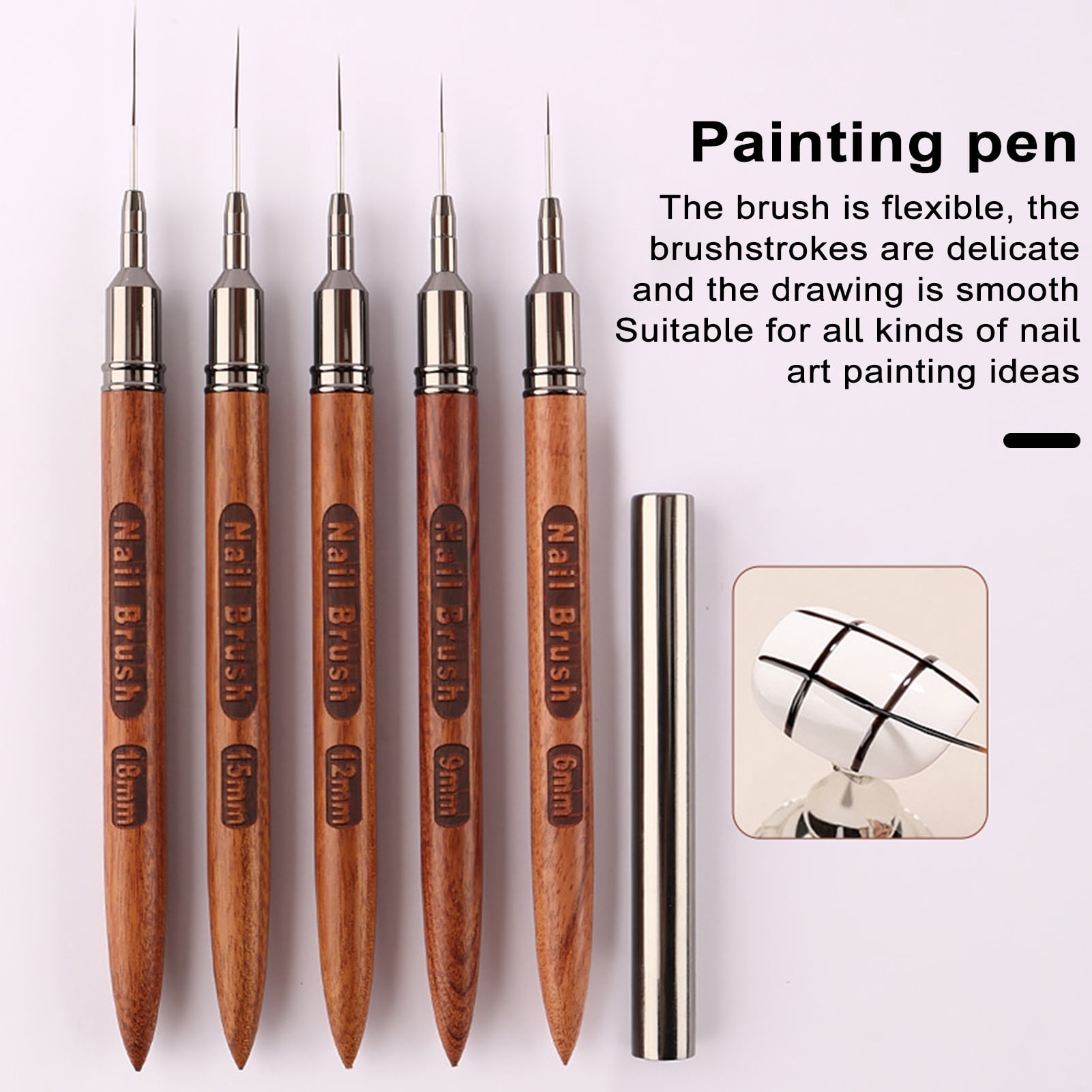 Soumake Nail Art Liner 6/9/12/15/18Mm Super Fine Brush Diy Drawing ...