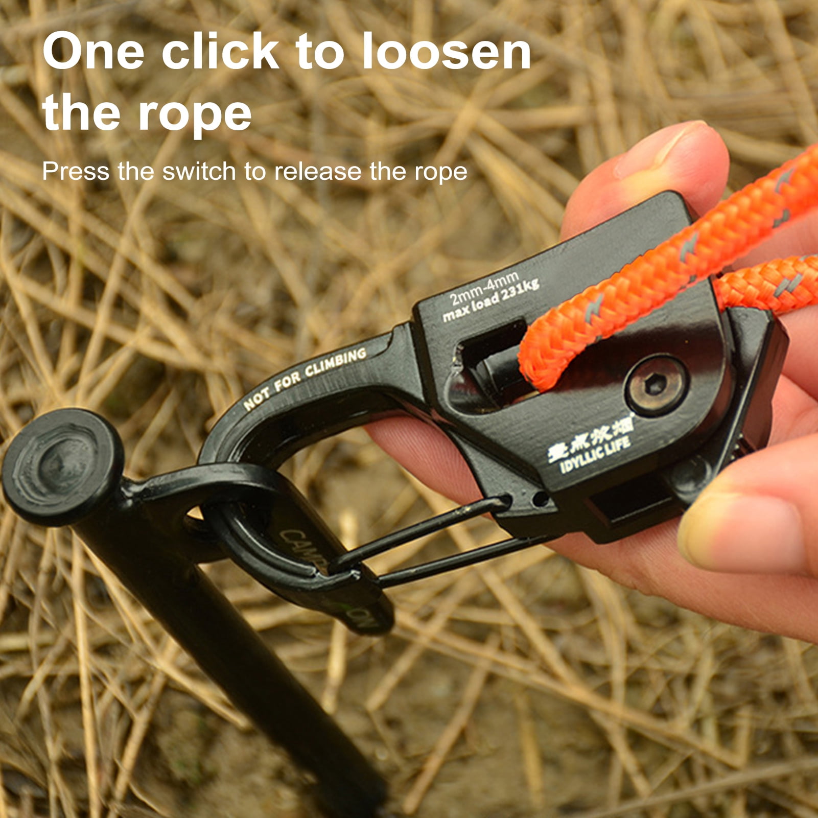 Soumake Rope Tensioner Camping Tent Cord Adjuster Rustproof Strong Load ...