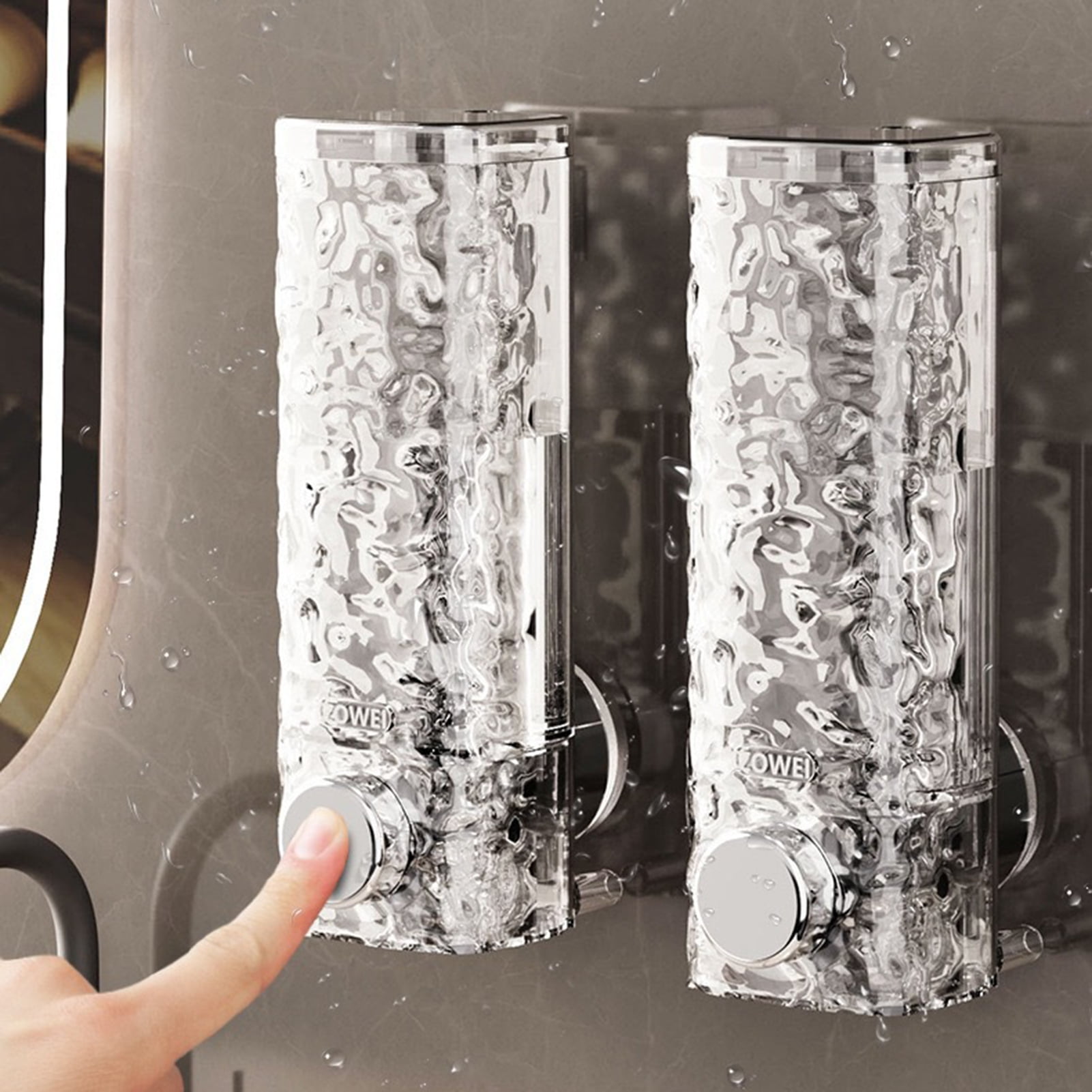 Soumake Suction Cup Soap Dispenser Push-Button Operation Wall-mounted ...