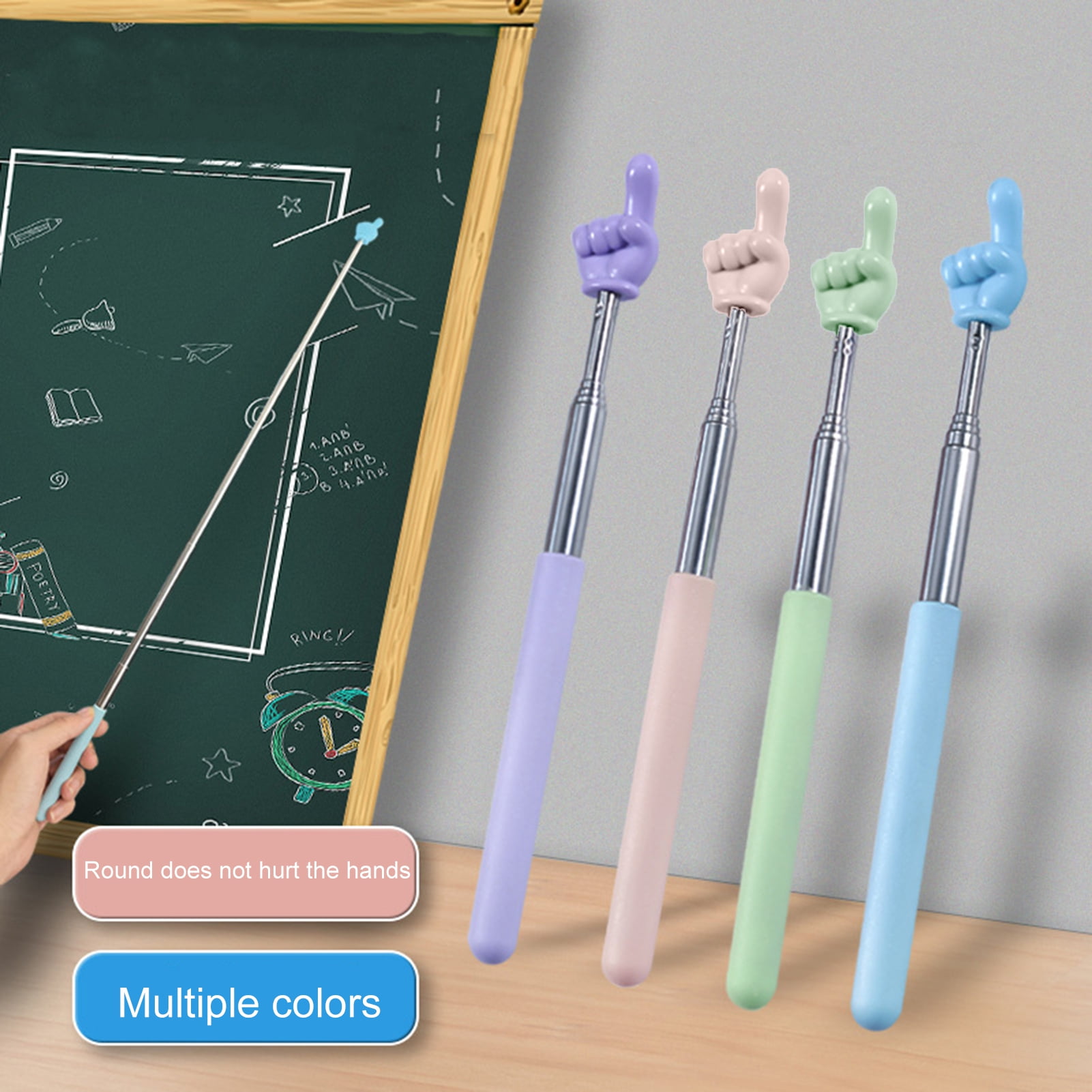 Soumake Telescopic Teacher Pointer Portable Mini Anti-slip Finger Shape ...