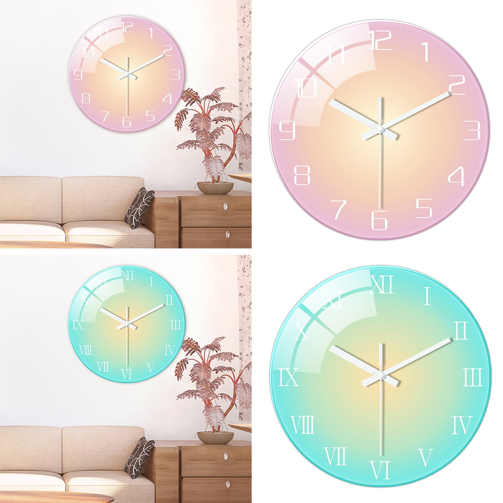 Soumake Wall Clock Silent Modern Battery Operated Easy To Read Quiet ...