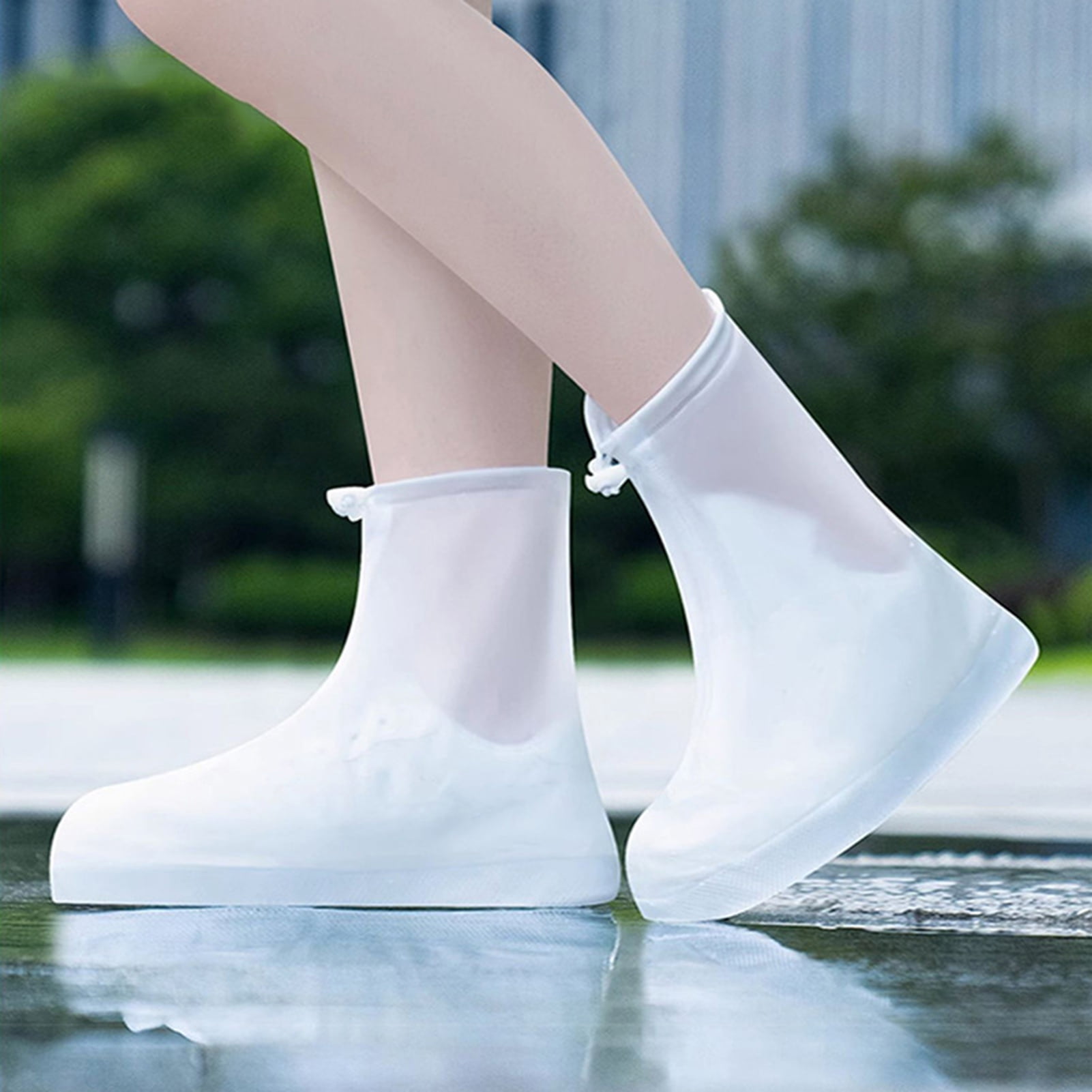 Soumake Waterproof Shoe Covers Reusable Foldable Overshoes with Full ...