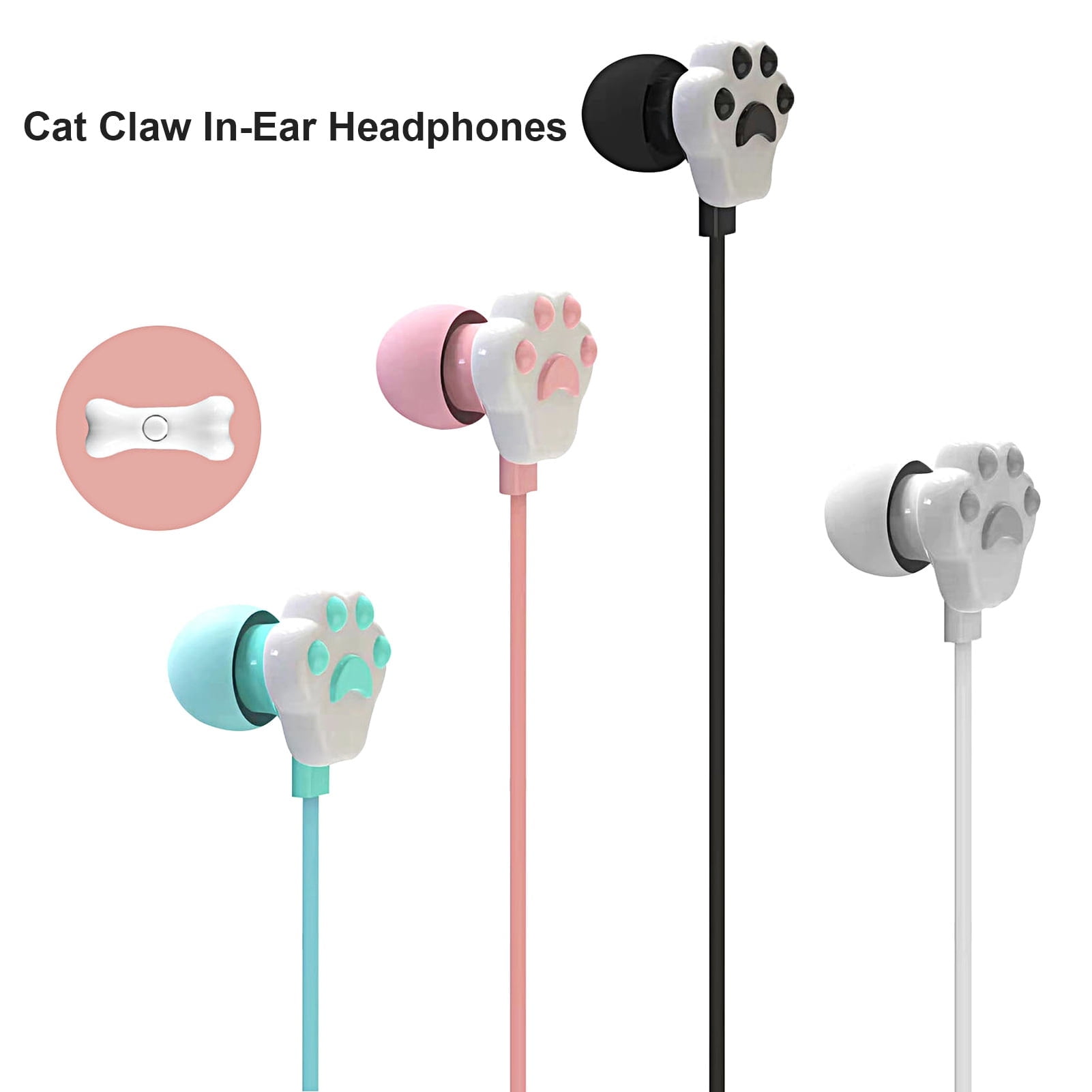 Soumake Wired Earbud High Fidelity Deep Bass Lightweight Cartoon Cat ...