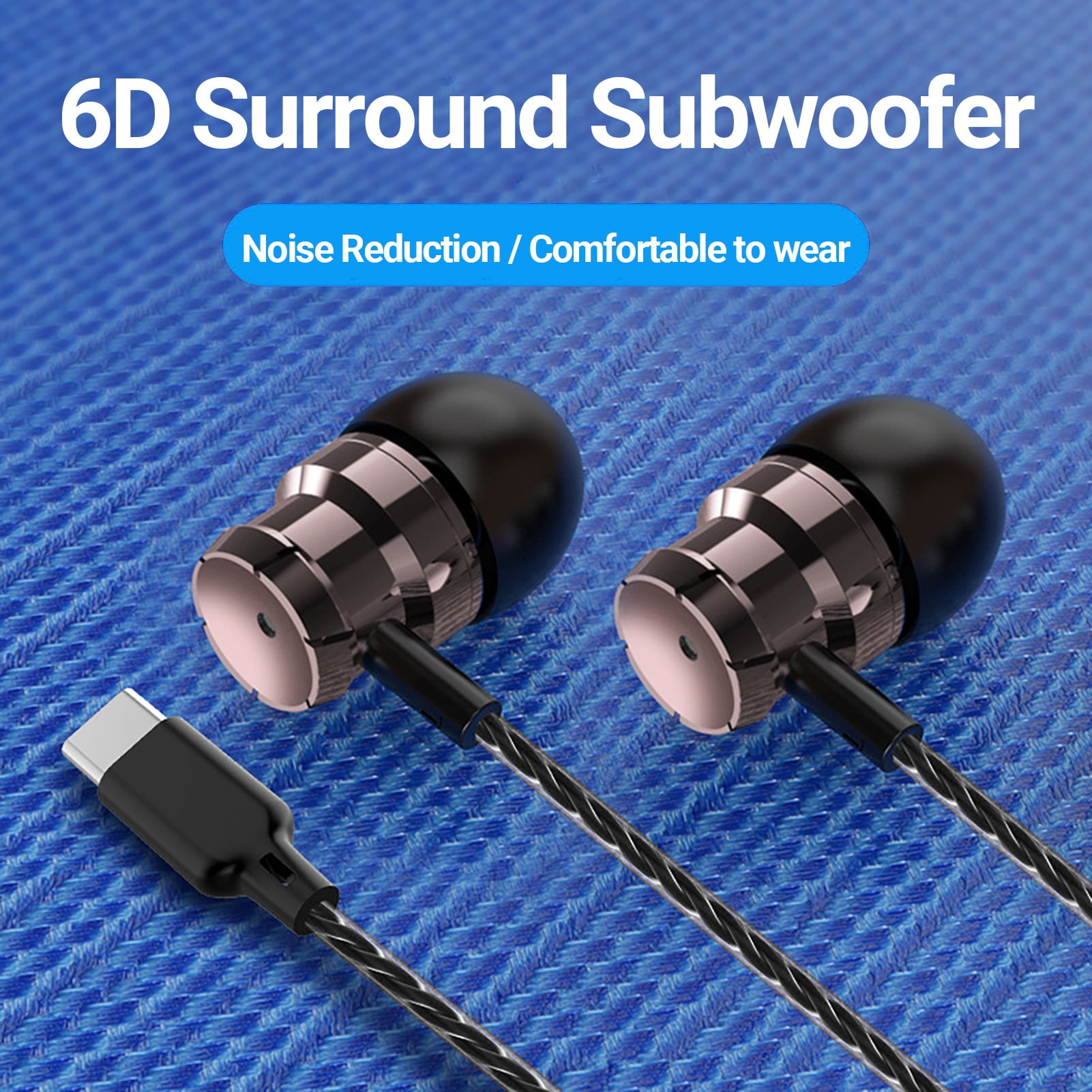 Soumake Wired Earphone Universal Noise Reduction In-ear Earbuds Stereo ...