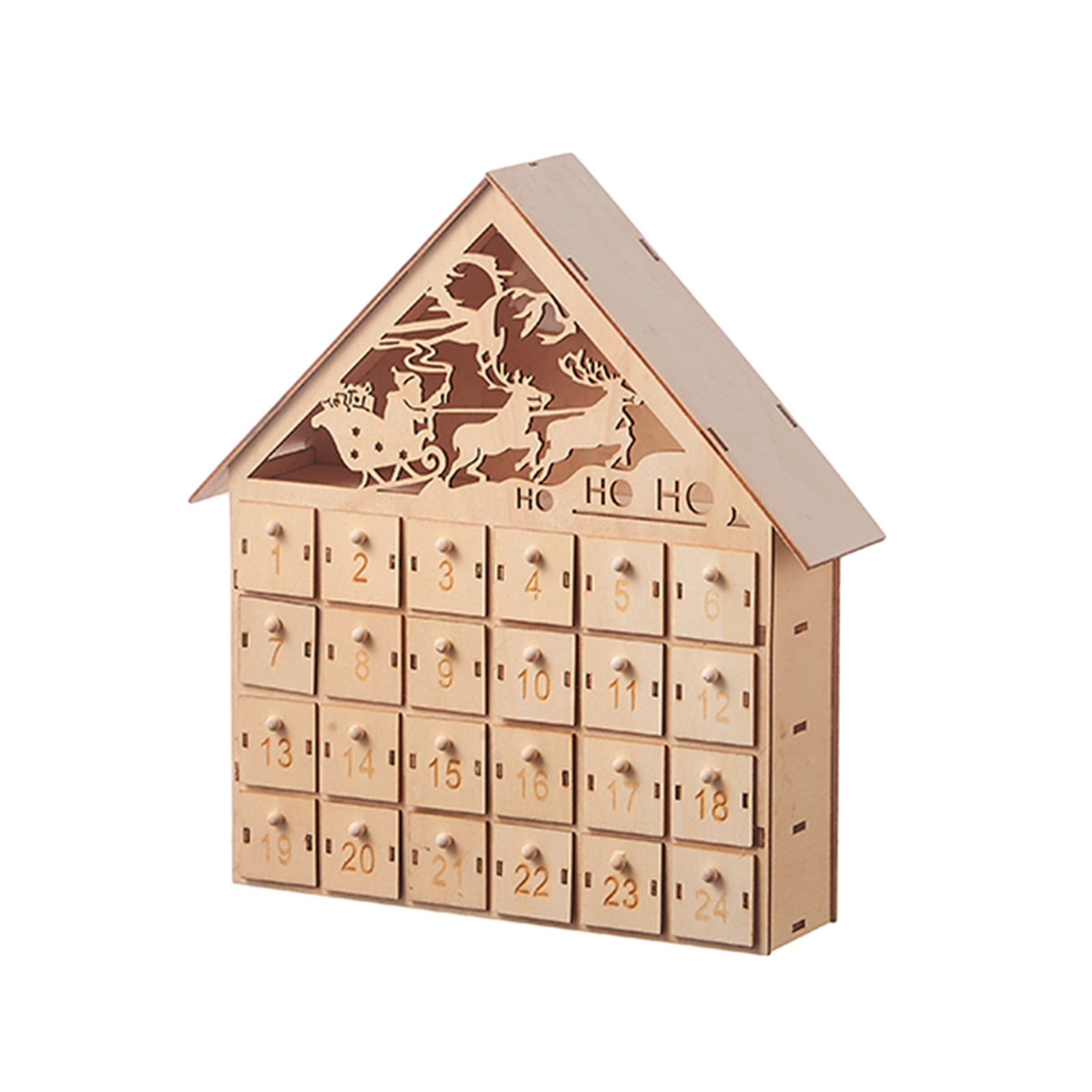 Soumake Wooden Christmas Advent Calendar with 24 Empty Storage Drawers ...