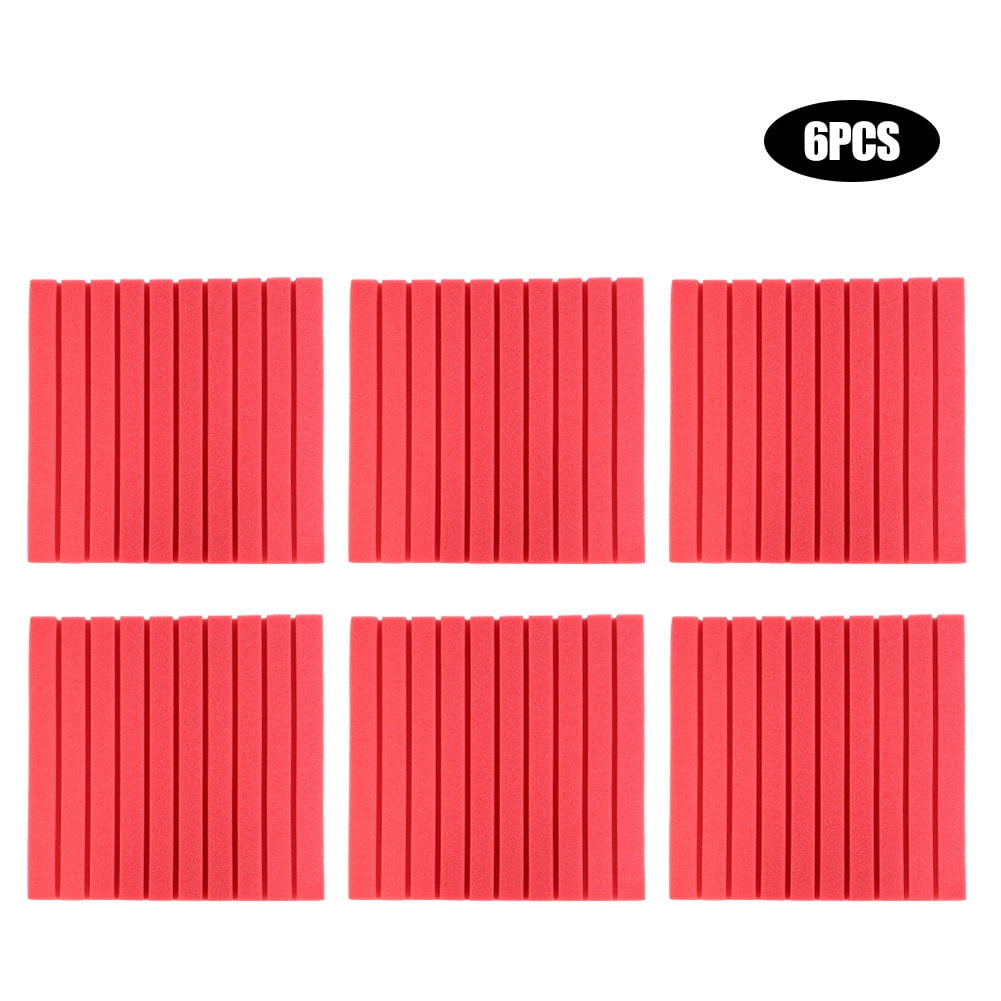 6PCS 50x50x5cm Studio Foam, Engineered Strip Shape Red Acoustic Panels ...