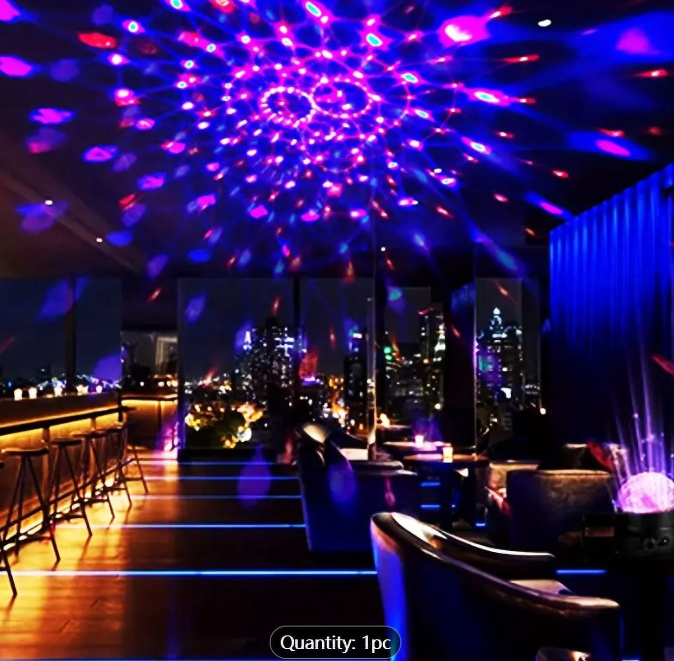 Sound-Activated Disco Ball with 7 RGB Light Modes Remote Control for ...