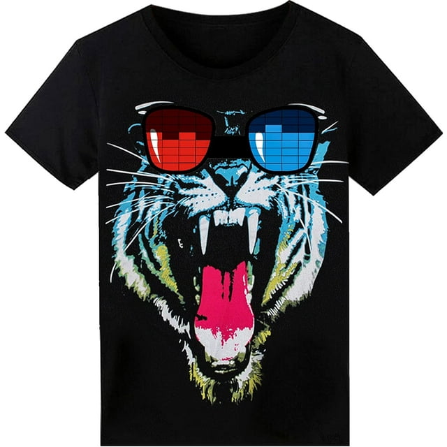 Sound Activated Glow Shirts Light Up Equalizer Clothes for Party ...