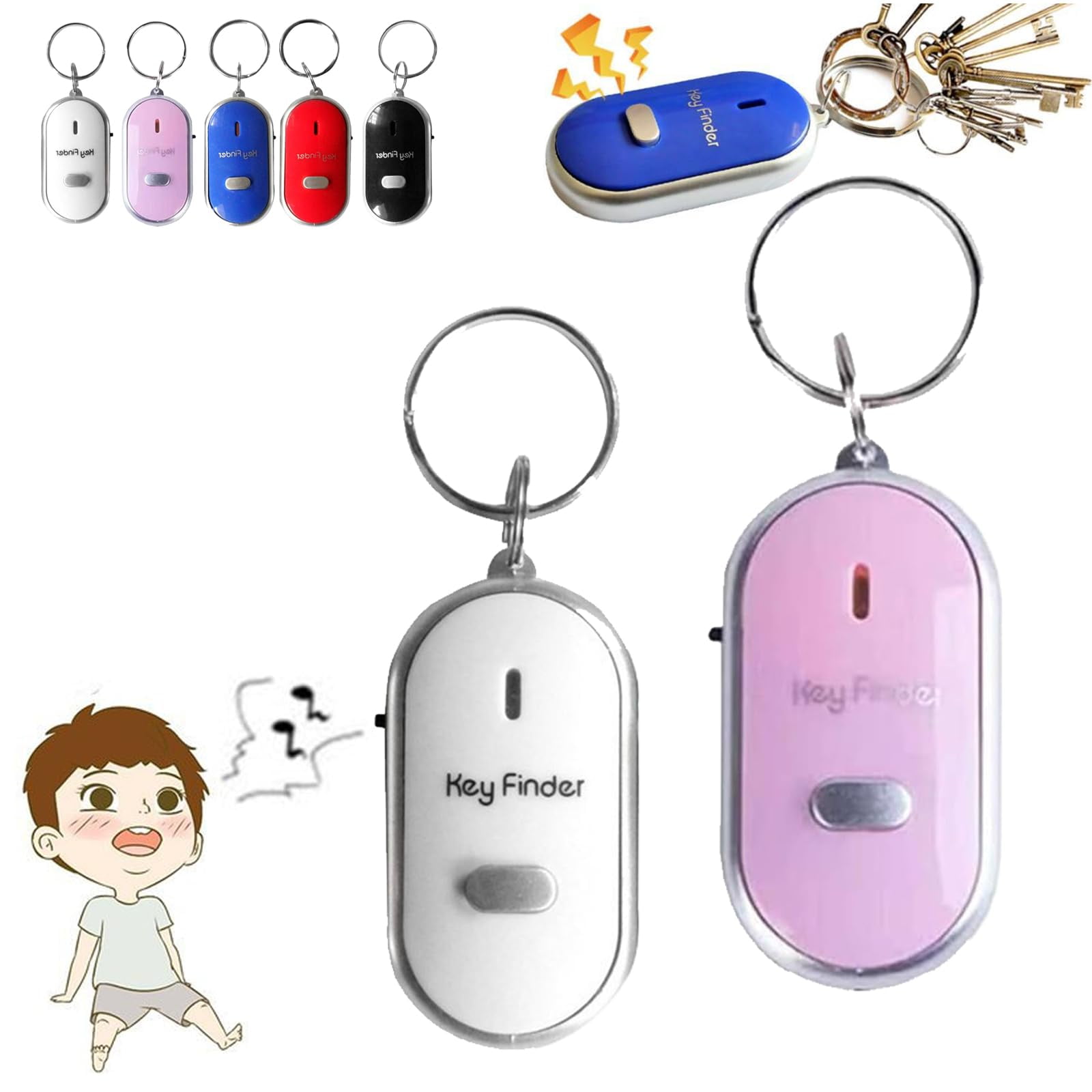 Sound Activated Sensor Key Finder Key Fob, Whistling Activated Sensor ...