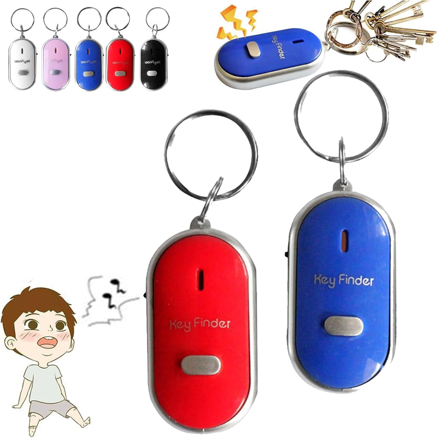 Sound Activated Sensor Key Finder Key Fob, Key Finder Locator with ...