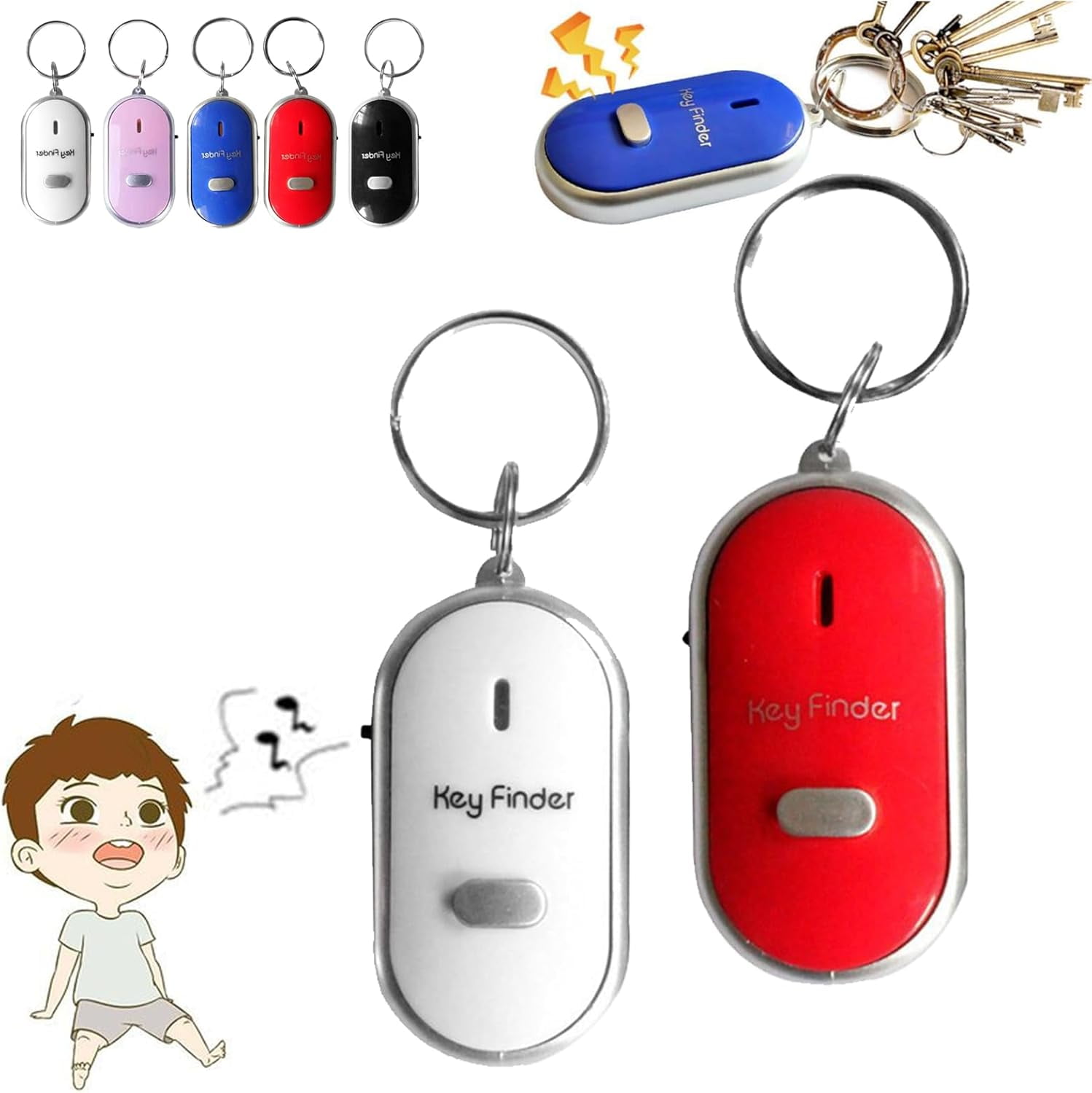 Sound Activated Sensor Key Finder Key Fob, Key Finder Locator with ...