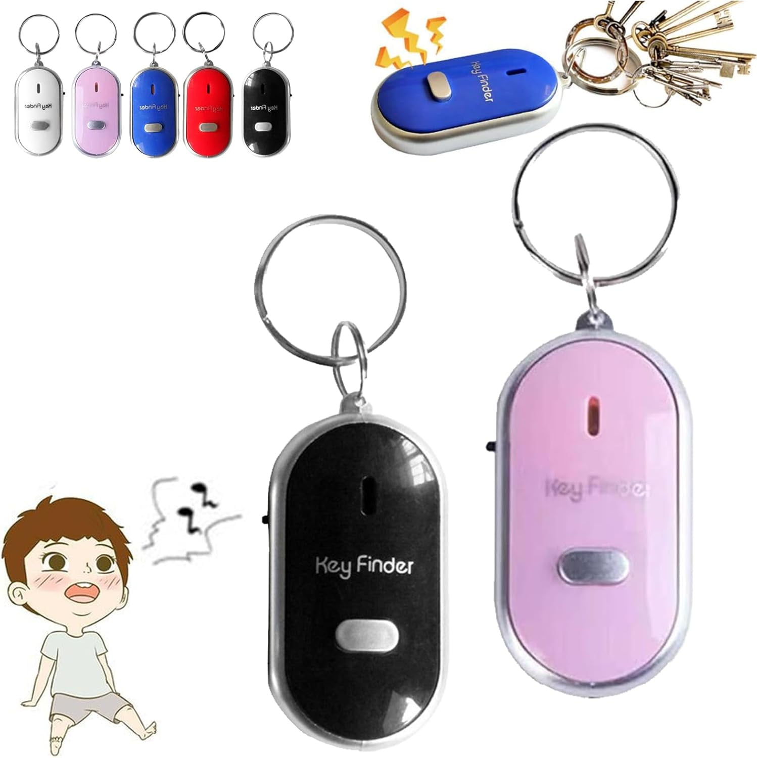 Sound Activated Sensor Key Finder Key Fob, Key Finder Locator with ...