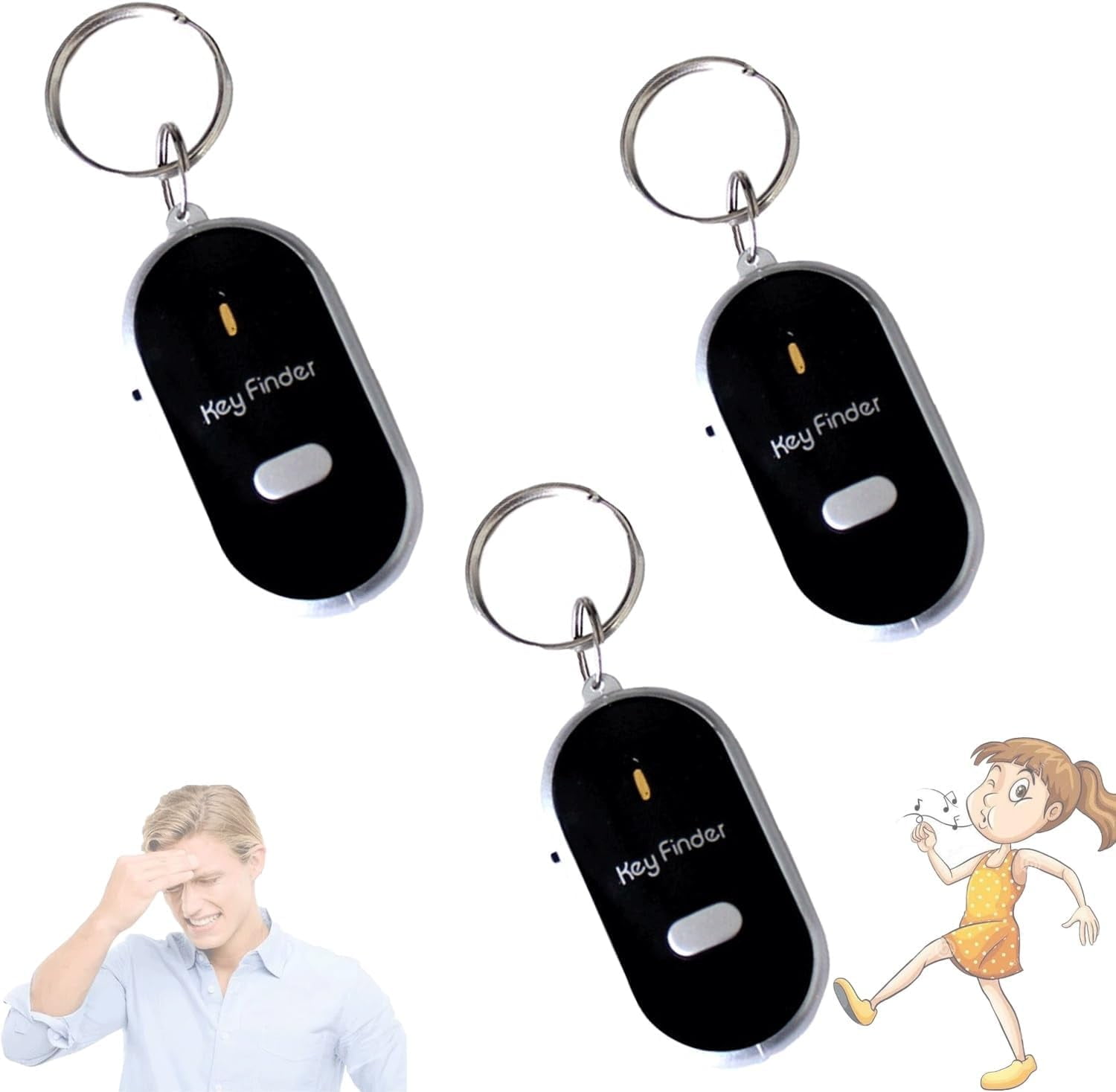 Sound Activated Sensor Key Finder Key Fob, Whistling Activated Sensor ...
