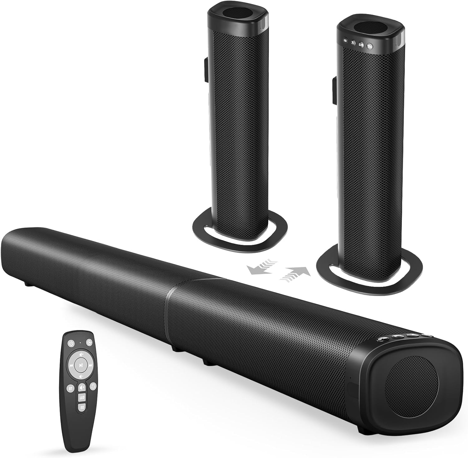 Sound Bar, 100W Sound Bar for Smart TV, Bluetooth 5.3 Soundbar, 2 in 1 ...