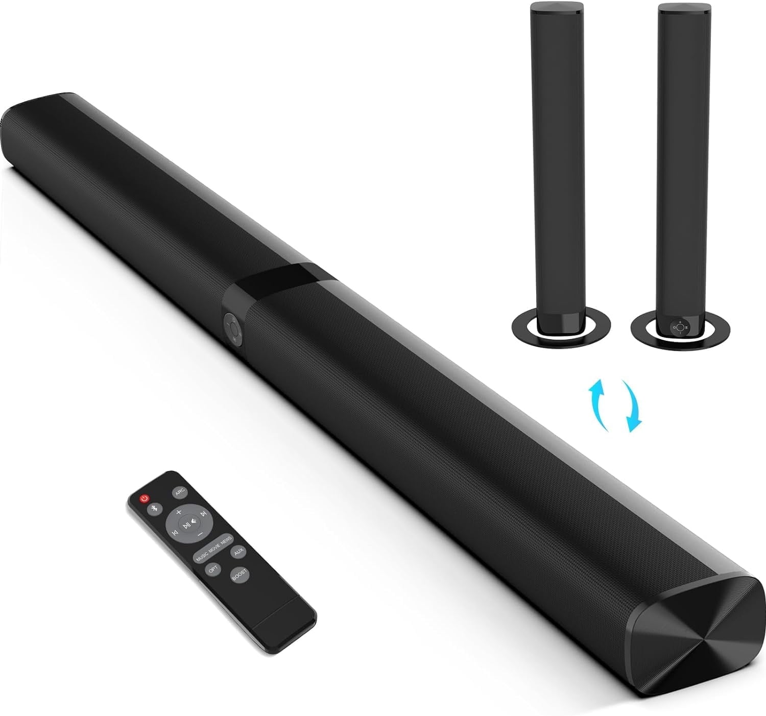 50W Sound Bar for TV, 5.0 Bluetooth, Wired & Wireless, Optical/ARC/RCA ...