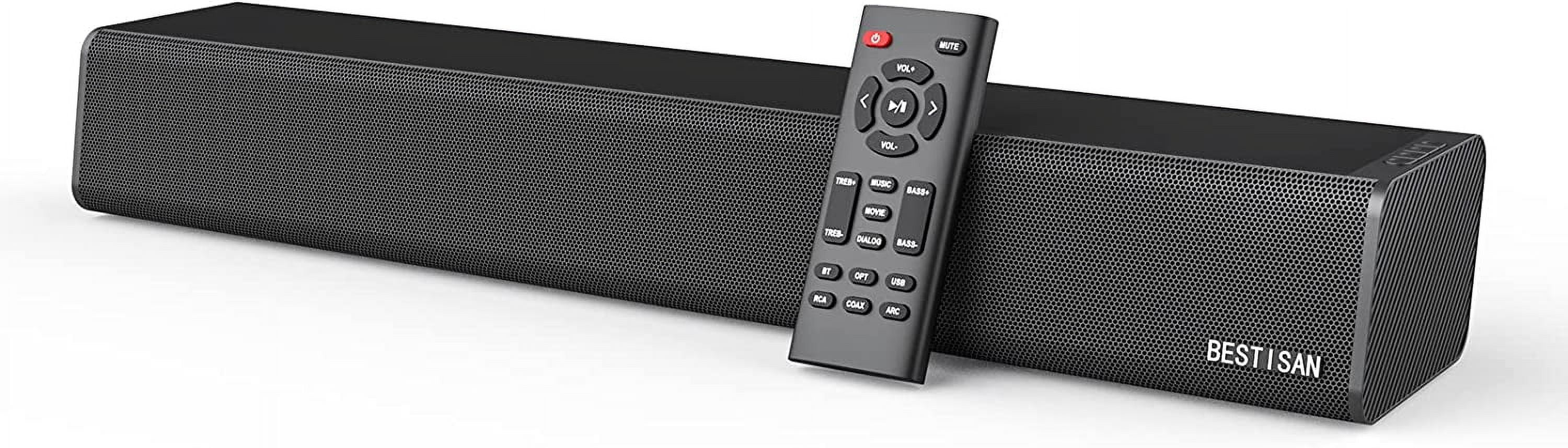 Sound Bar, BESTISAN 50 Watts Slim Sound Bars for TV with HDMI, Optical ...