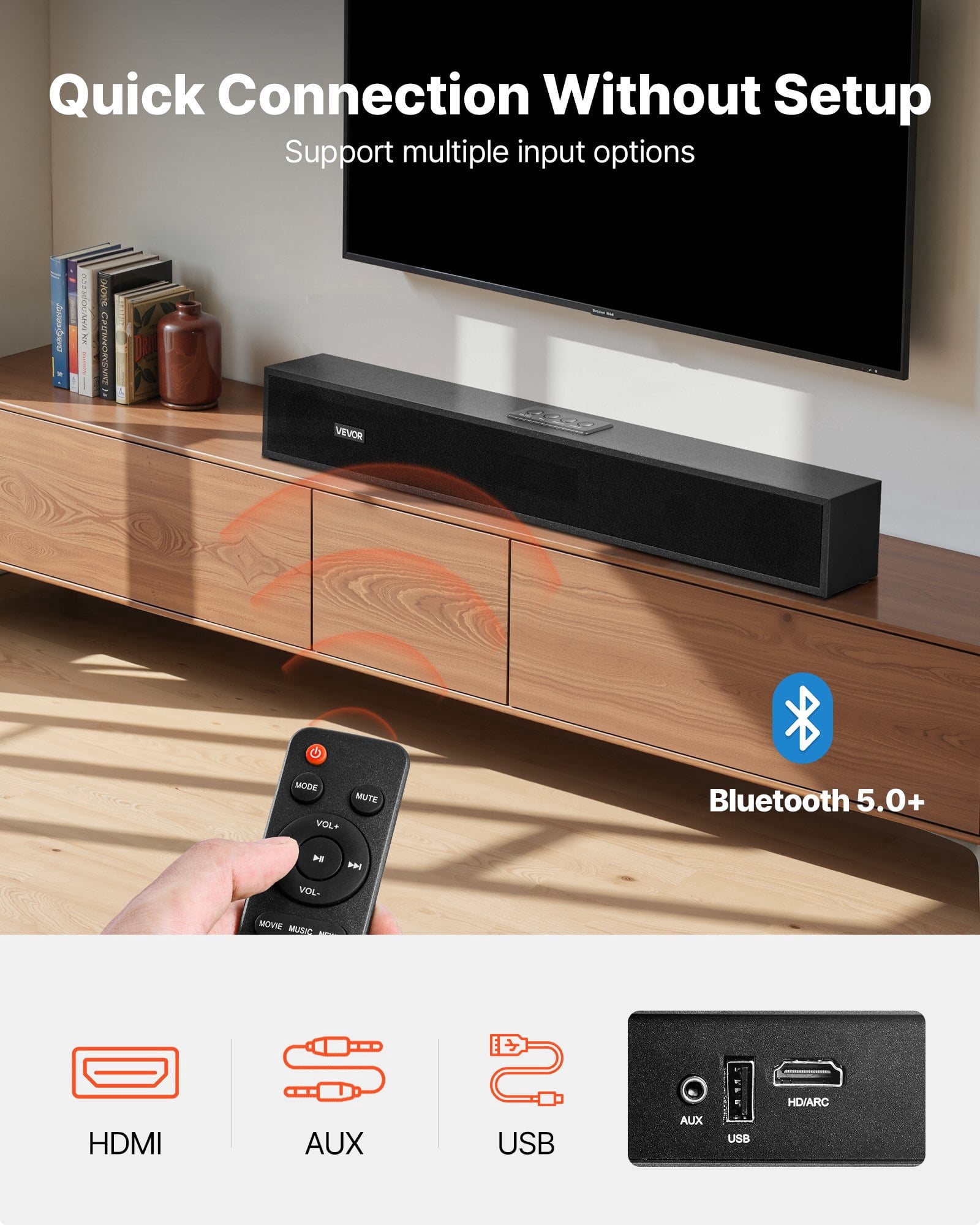 /; Sound Bar For Smart TV, 2.0 Channel, 24-Inch Compact Soundbar TV ...