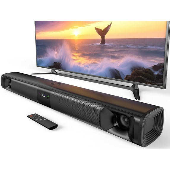 Sound Bar for Smart TV, 80W Soundbar with Four Woofers, Dual Horn ...