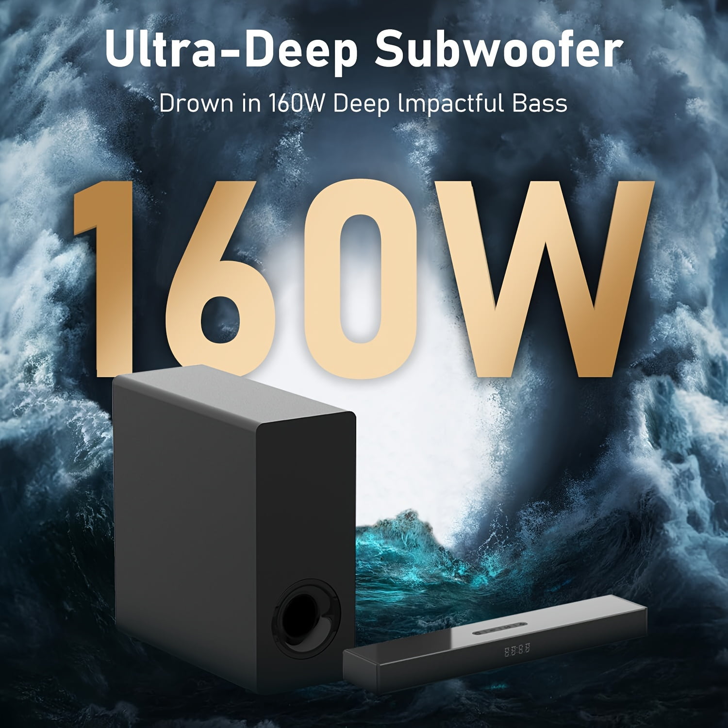 Sound Bars With Subwoofer 3D Surround Sound System For TV PC Projector ...