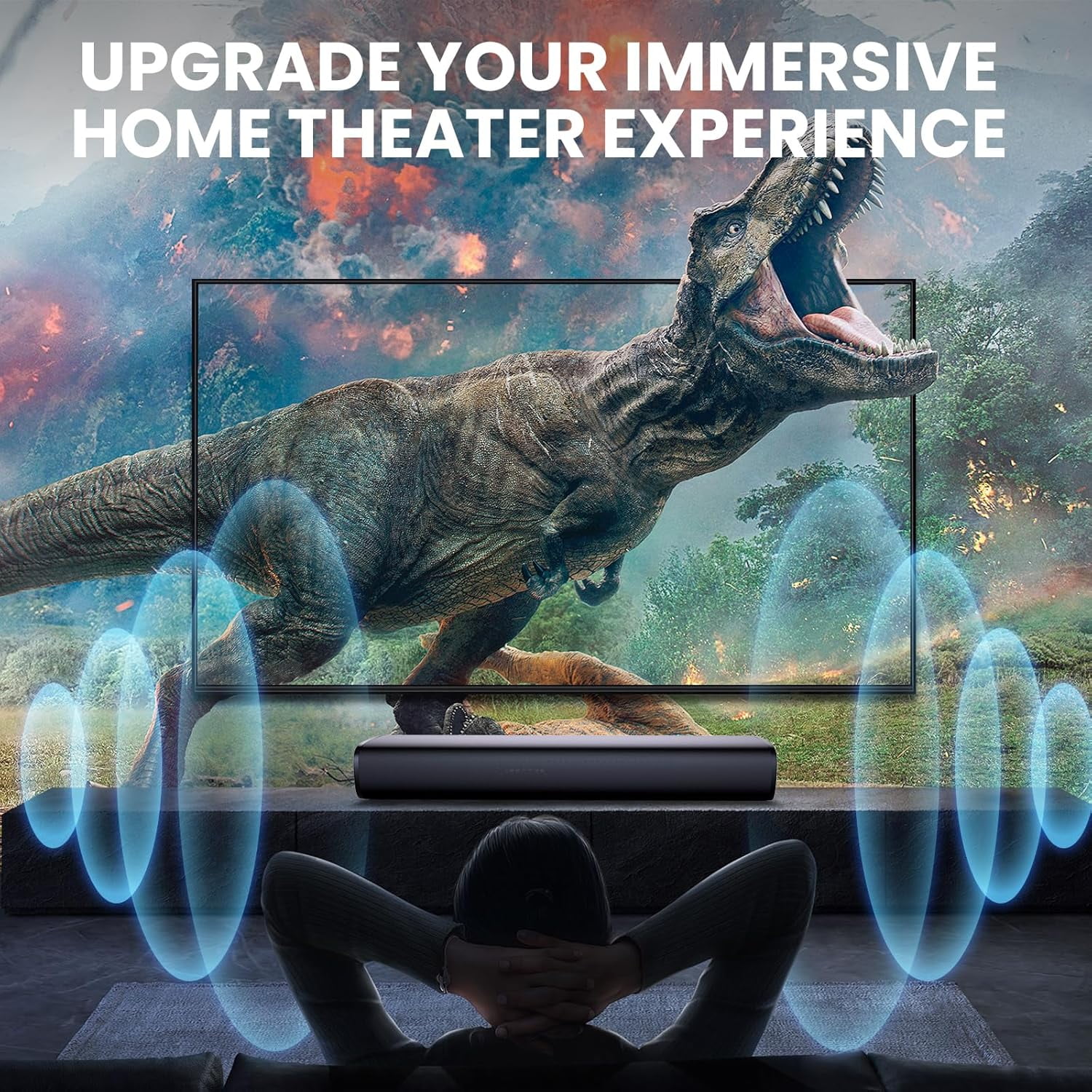 Sound Bars for Smart TV Bluetooth 5.0 Soundbar 50W 17Inch Small ...