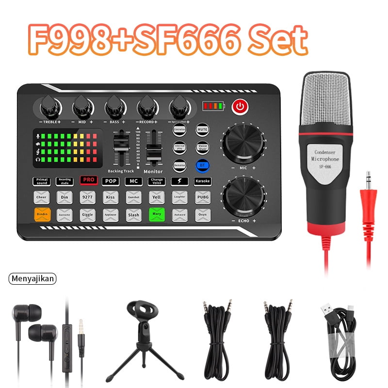 Sound Card 16 Sound Effects Noise Reduction Mixers Headset Mic Voice ...
