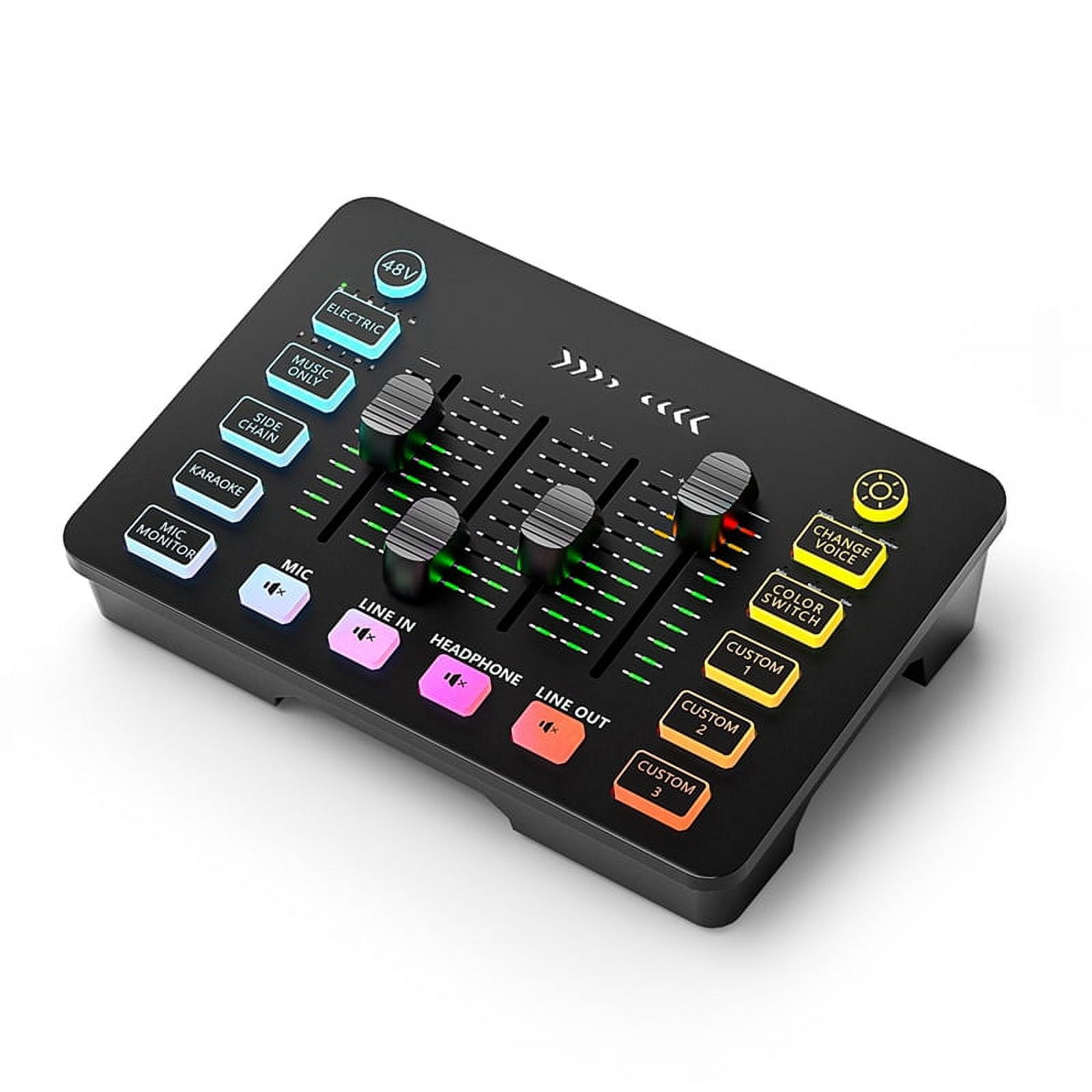 Sound Card Audio Mixer Rechargeable Audio Interface Mixer with XLR ...