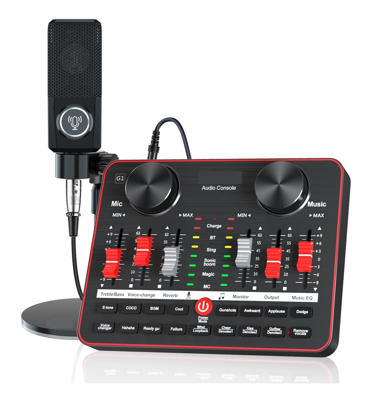 Sound Card G1 & L3 Condenser Microphone Set USB Sound Mixer Mic Audio ...