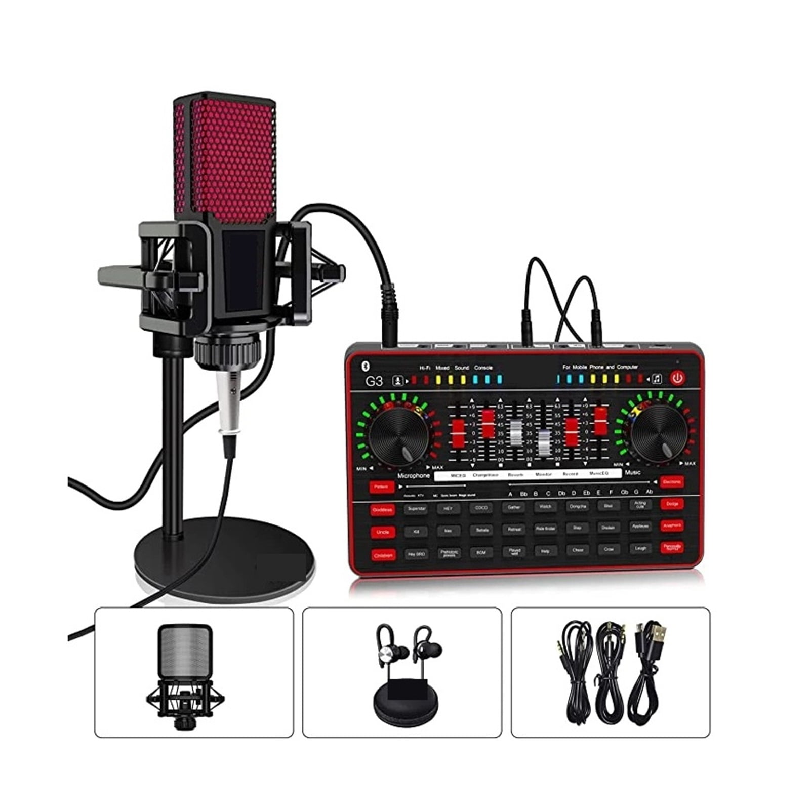 Sound Card Microphone Audio USB Headset Webcast Live Sound Card ...