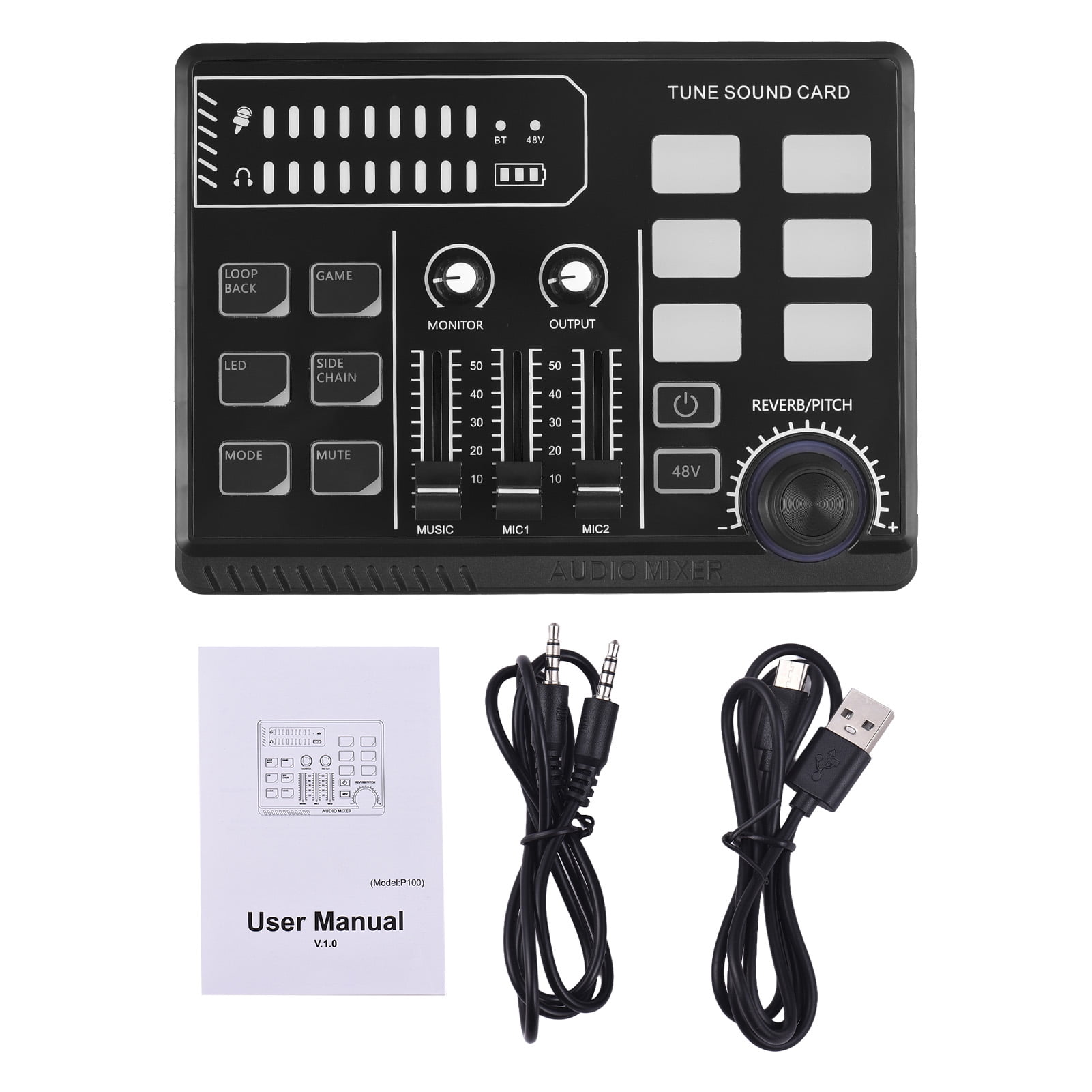 Sound Card Mixer§soundboard§audio Mixer§live Sound Card§dj Equipment ...