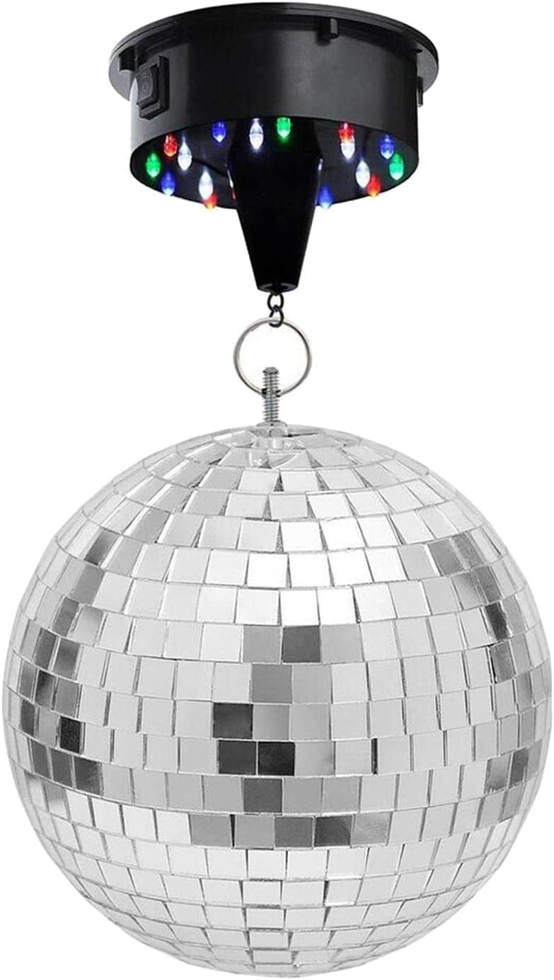 Sound Control 18 LED Lights, Glass Rotating Mirror Disco Ball Motor, Mirror Reflection Ball ...