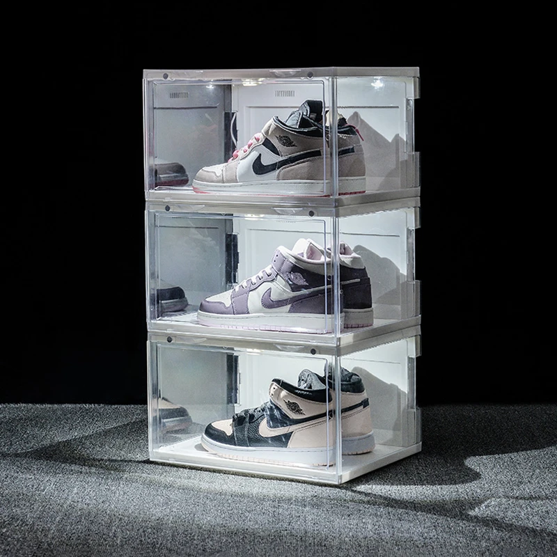 Sound Control LED Light Shoe Box Sneakers Storage Box Anti-Oxidation ...