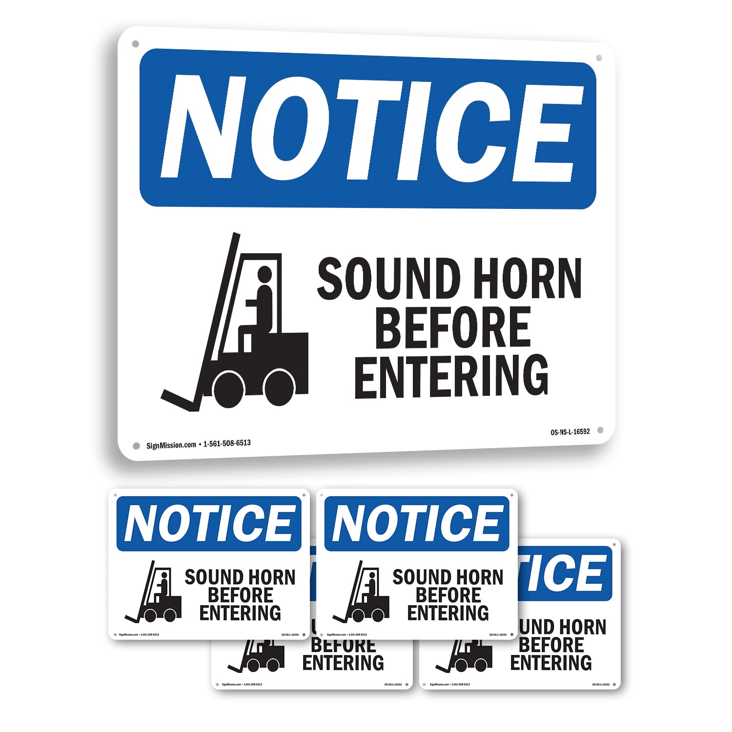 Sound Horn Before Entering OSHA Notice Rigid Plastic Sign 18 Inch x 12 ...